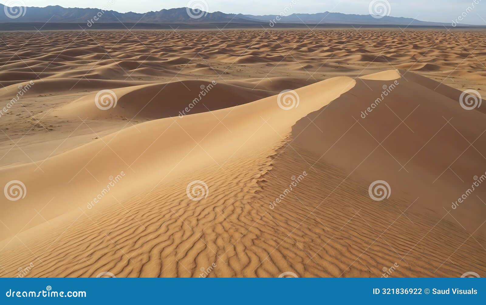Sand Dunes with Wavy Pattern. Desert Landscape Stock Illustration ...