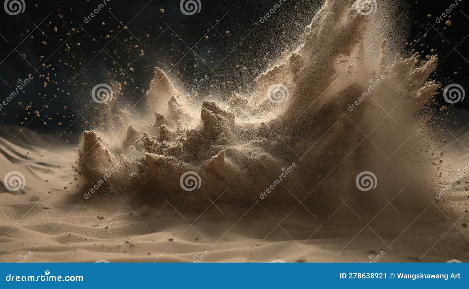 Sand Dust / Powder Explosion, Ai Generated Image Stock Illustration ...