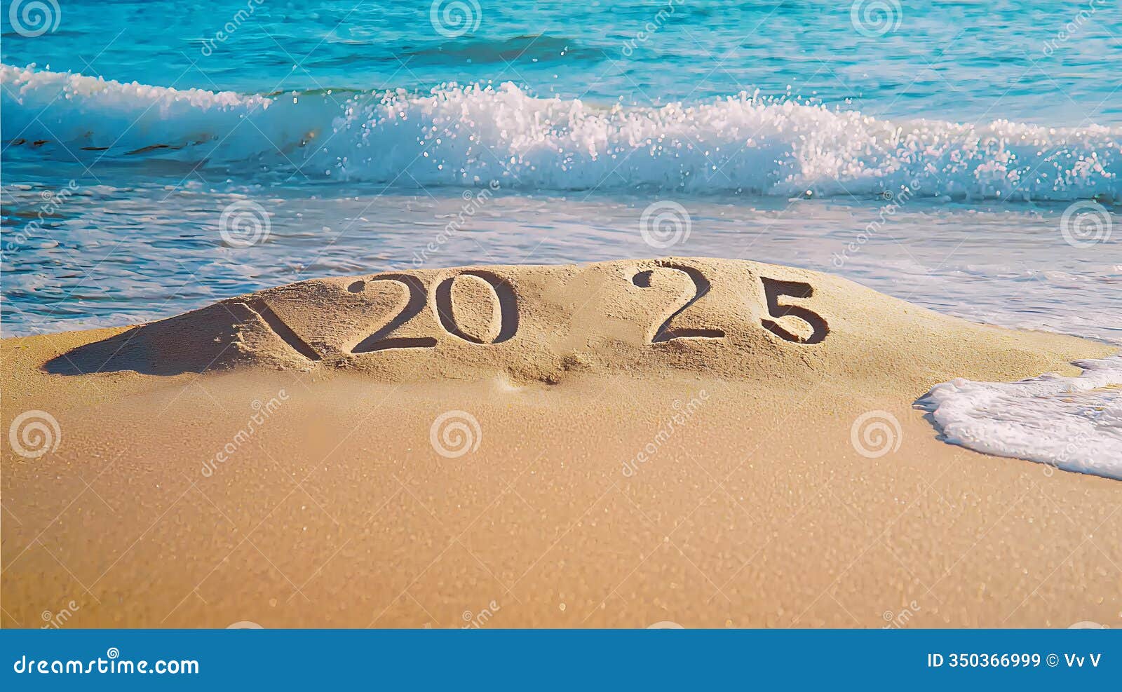 Sand with Engraved Numbers on a Beach. Stock Illustration ...