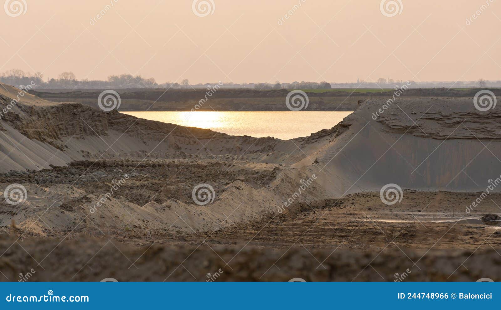 Sand Excavation Lake stock photo. Image of excavation - 244748966