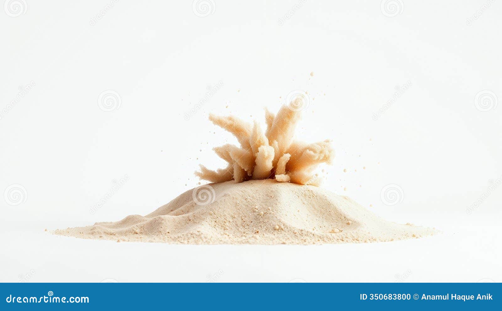 Sand Explosion Creates Dramatic Dust Cloud in Bright White Background ...