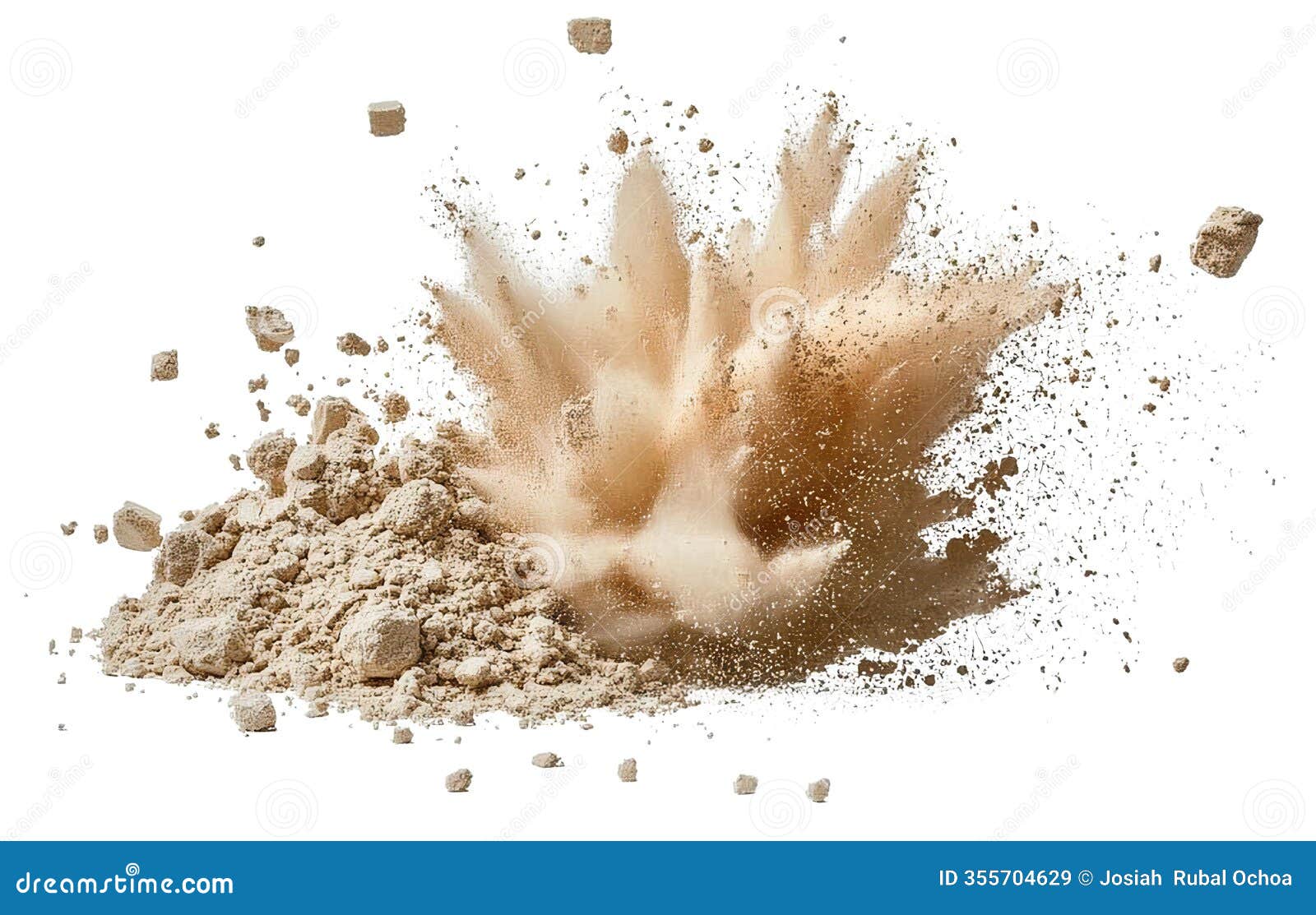 Sand Explosion Scene. Sandstorm Burst Erupts From Ground. Sand ...