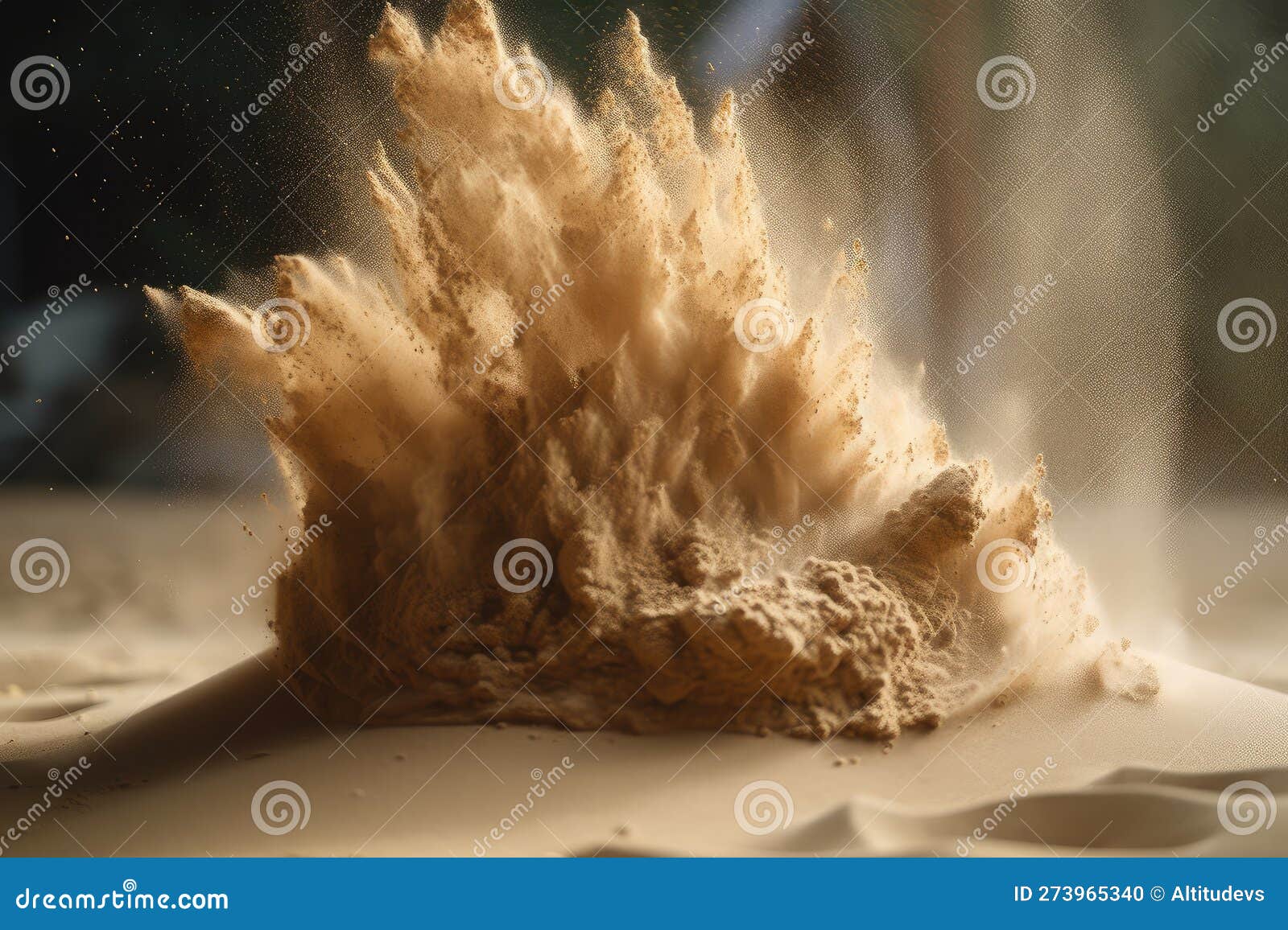 Sand Explosion in Slow Motion, with Large Grains Billowing Up into the ...