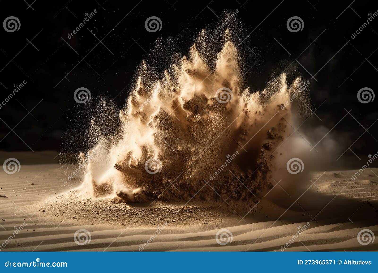 Sand Explosion in Slow Motion, with Large Grains Billowing Up into the ...