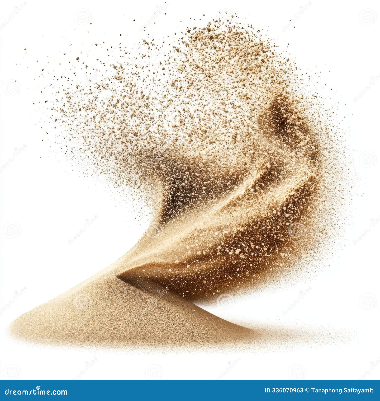 Sand Explosion on White Background Dramatic Desert Dust Cloud Stock ...
