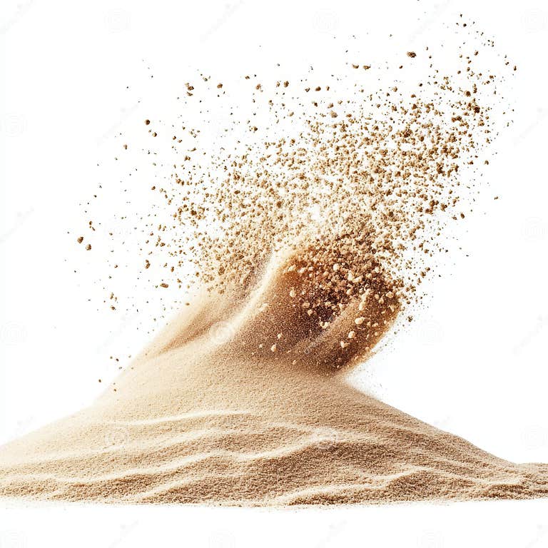 Sand Explosion on White Background Stock Illustration - Illustration of ...