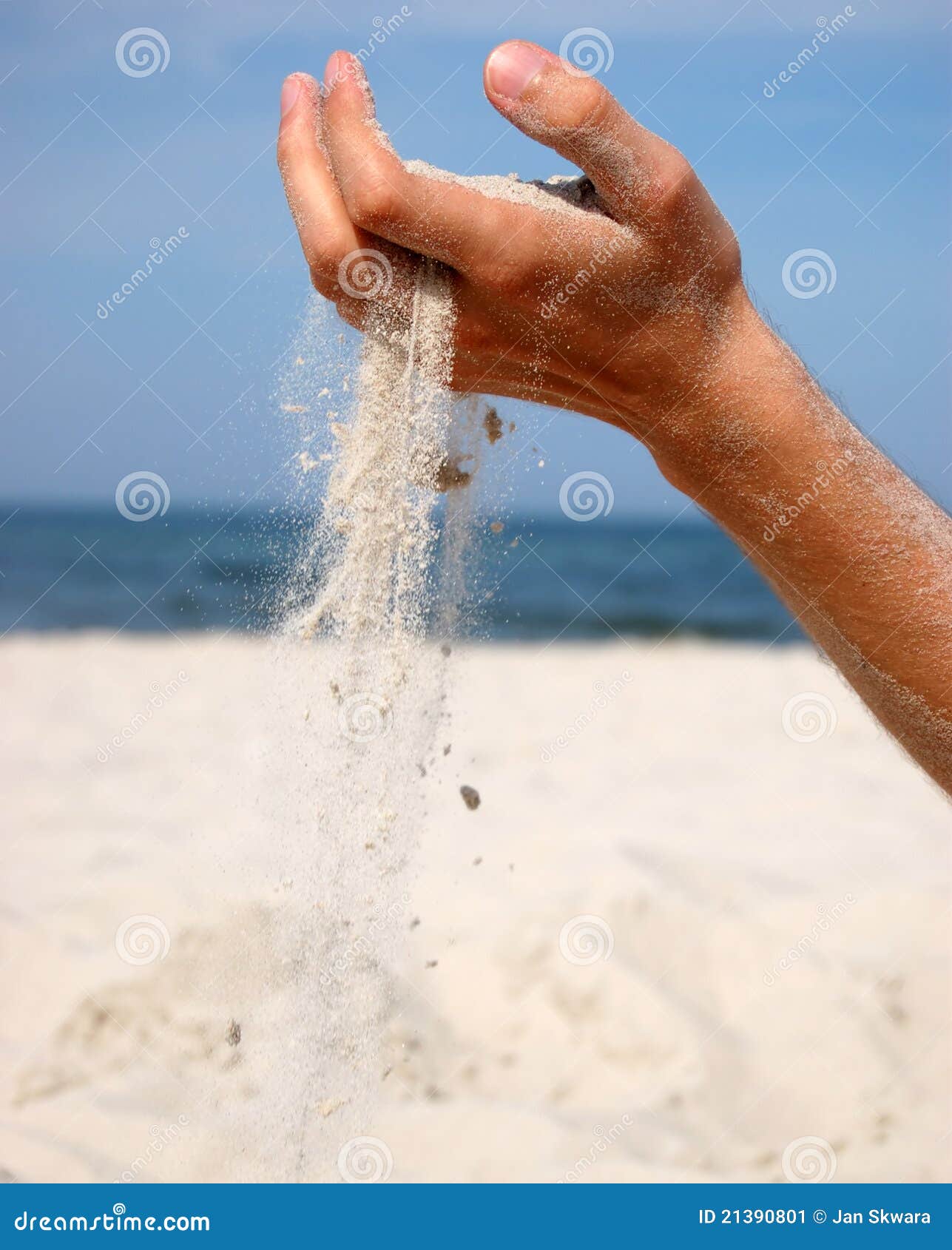 Sand Falling from the Man S Hand Stock Image - Image of power, ocean ...