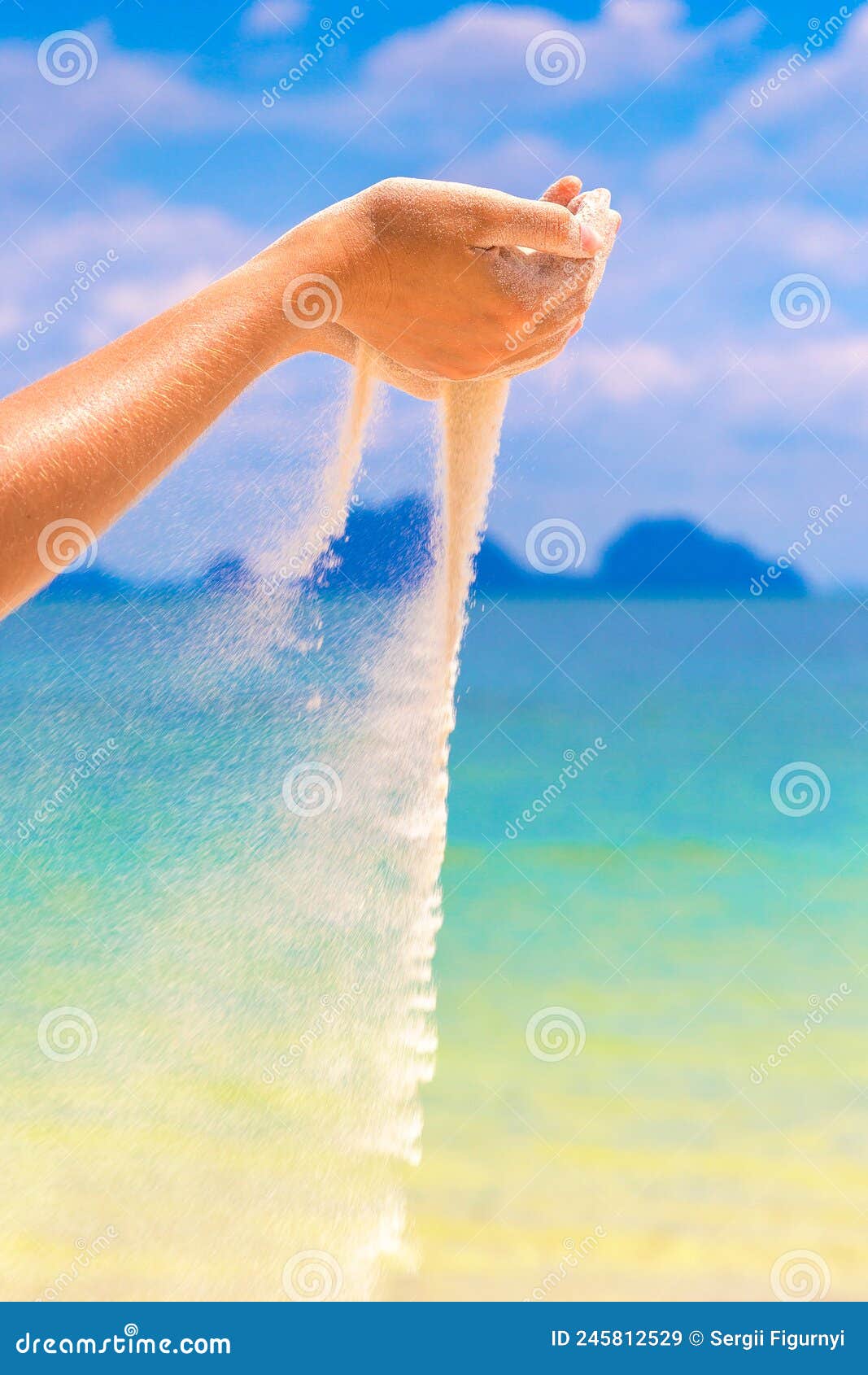 Sand Falling through Woman Hands Stock Image - Image of hold, finger ...
