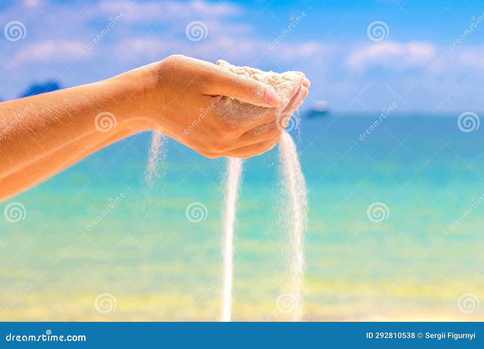 Sand Falling through Woman Hands Stock Photo - Image of dominican, girl: 292810538
