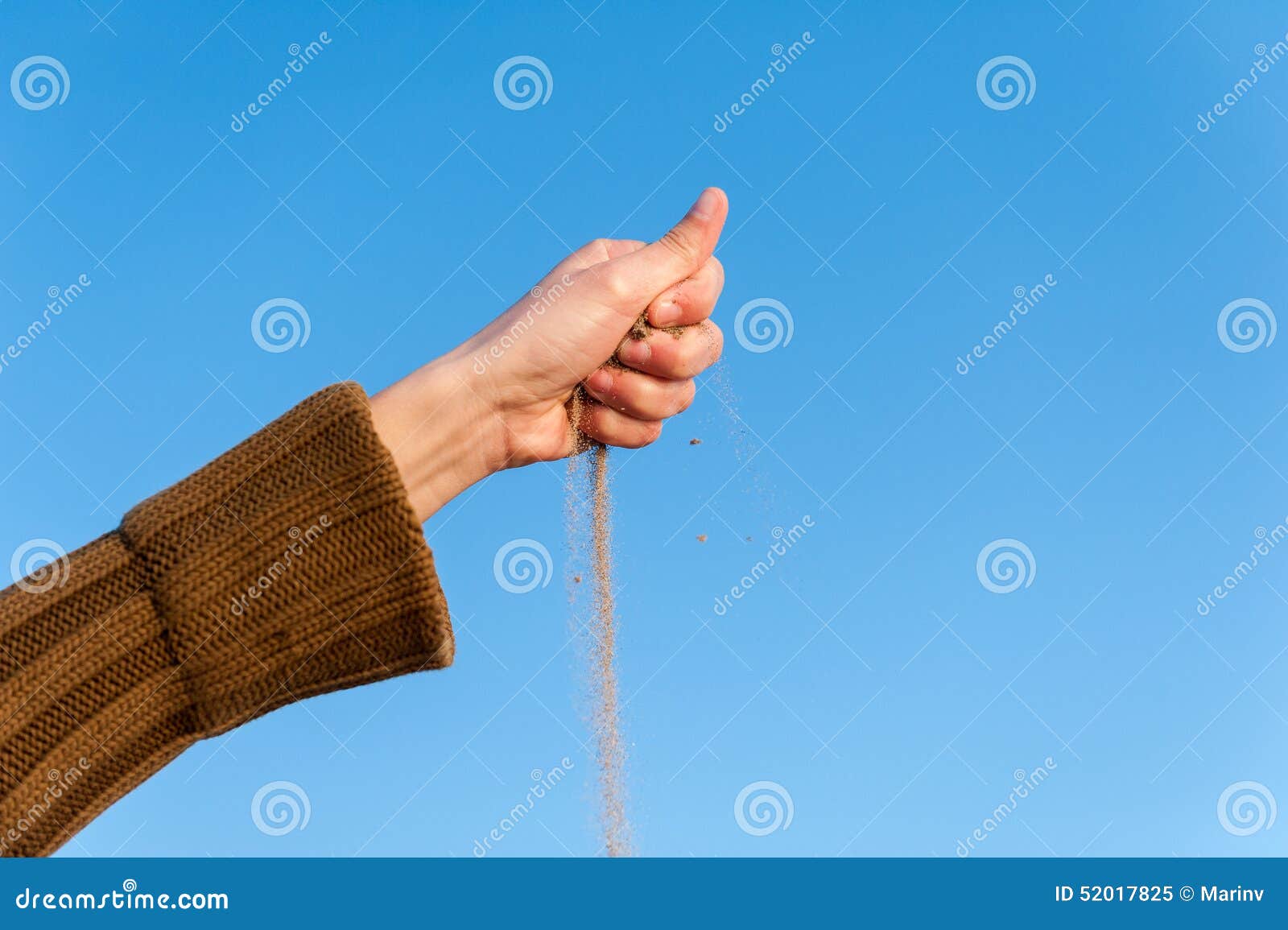 Sand Falling from the Woman S Hand Stock Image - Image of edge, thumb ...