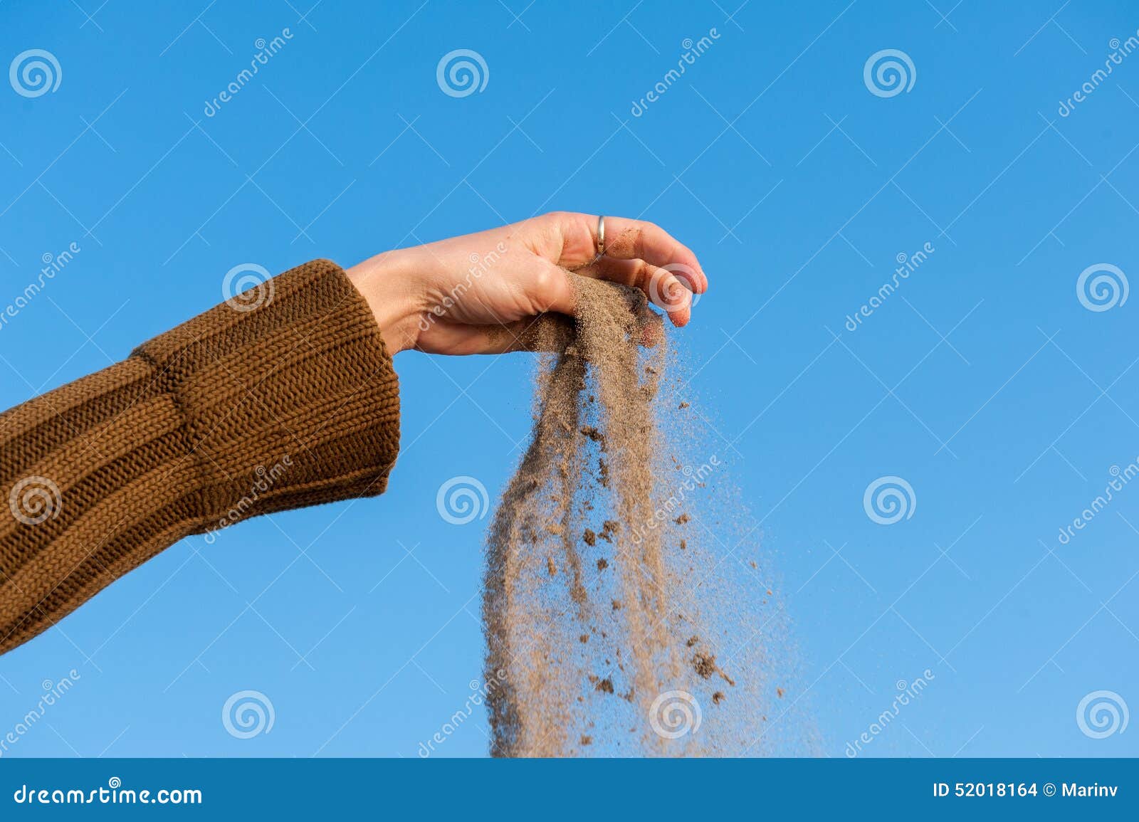 Sand Falling from the Woman S Hand Stock Photo - Image of pours ...