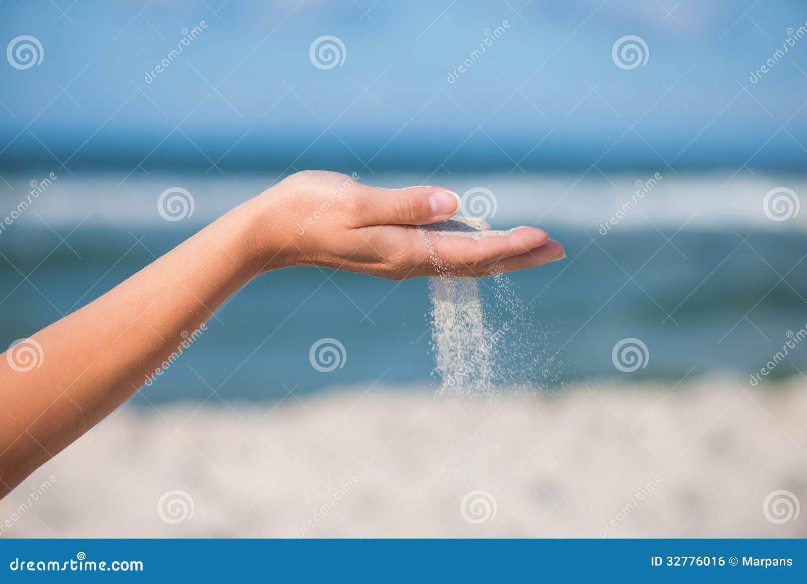 Sand Falling from the Woman S Hand Stock Photo - Image of finger, fall ...