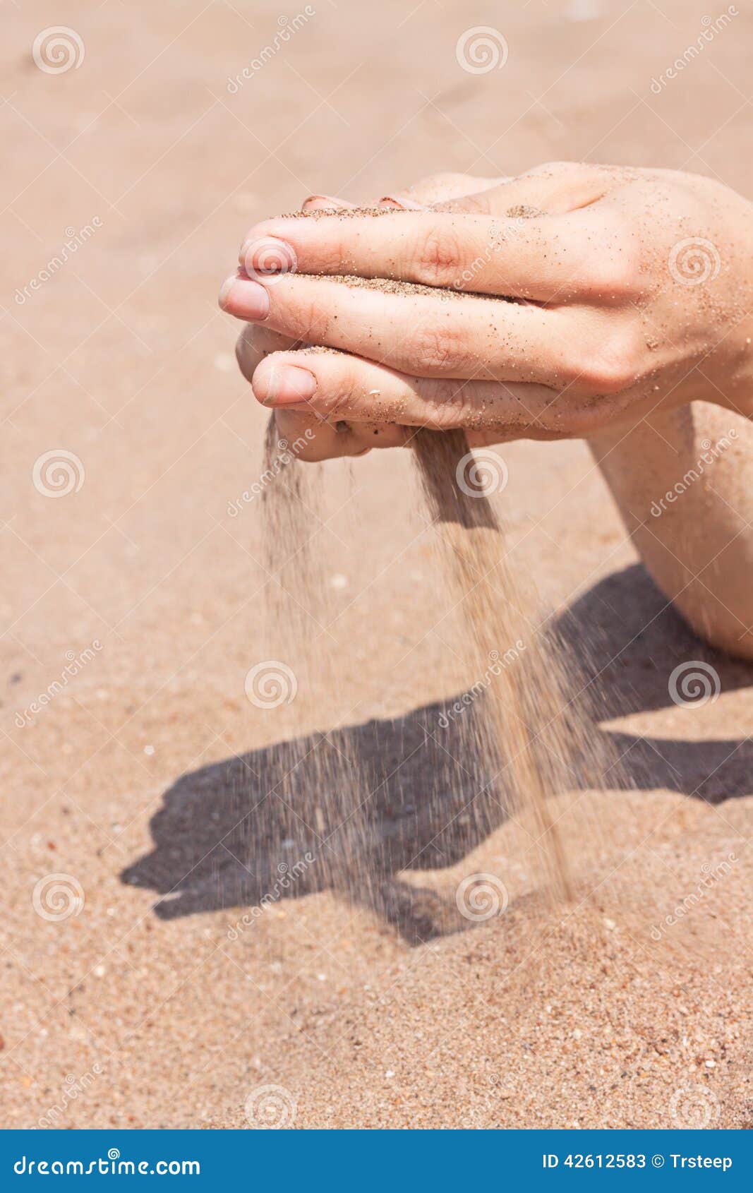 Sand in female hands stock image. Image of fingers, follows - 42612583