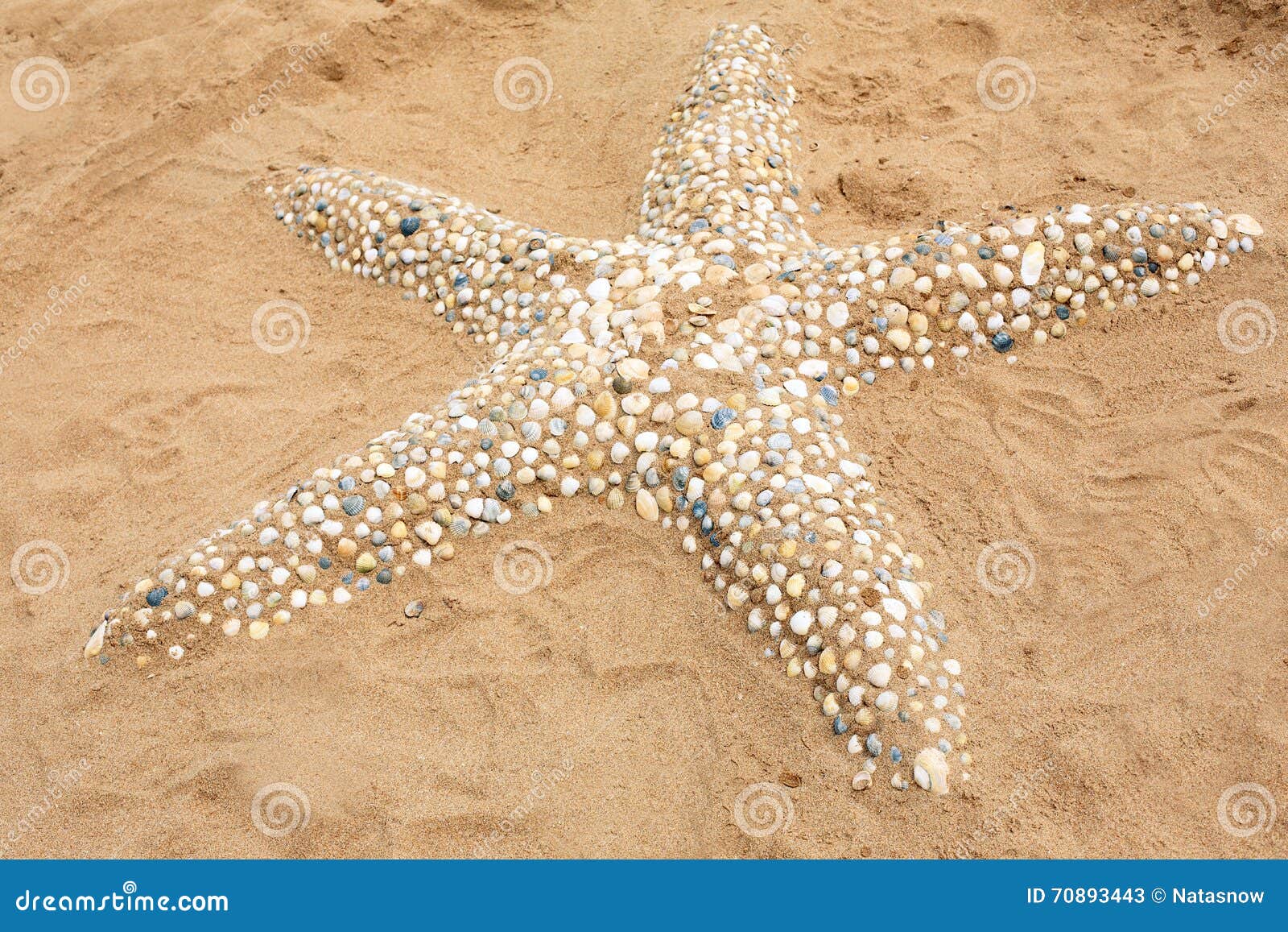 Sand Figure of Starfish Made of Seashells Stock Image - Image of ...