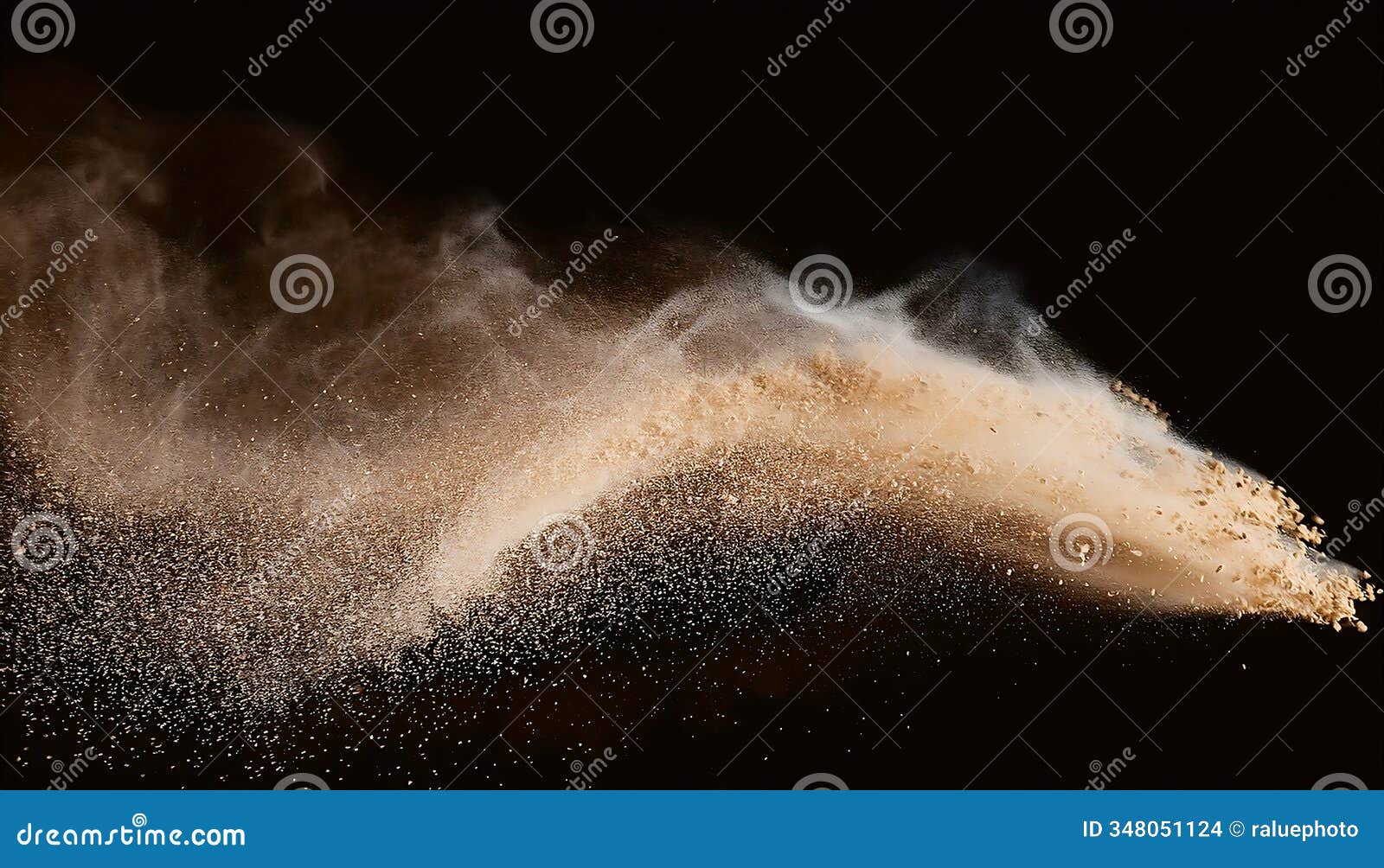 Sand Floating on the Black Background Creates a Lively and Eye-catching ...