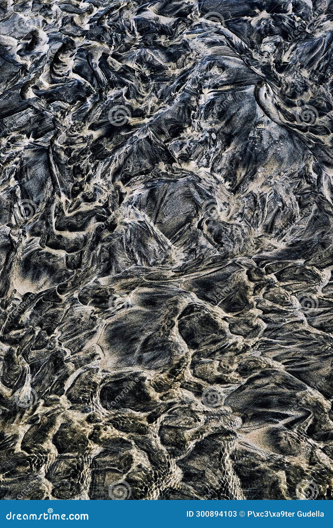 Wet Sand and Water Strange, Dark, Abstract Patterns Stock Image - Image ...