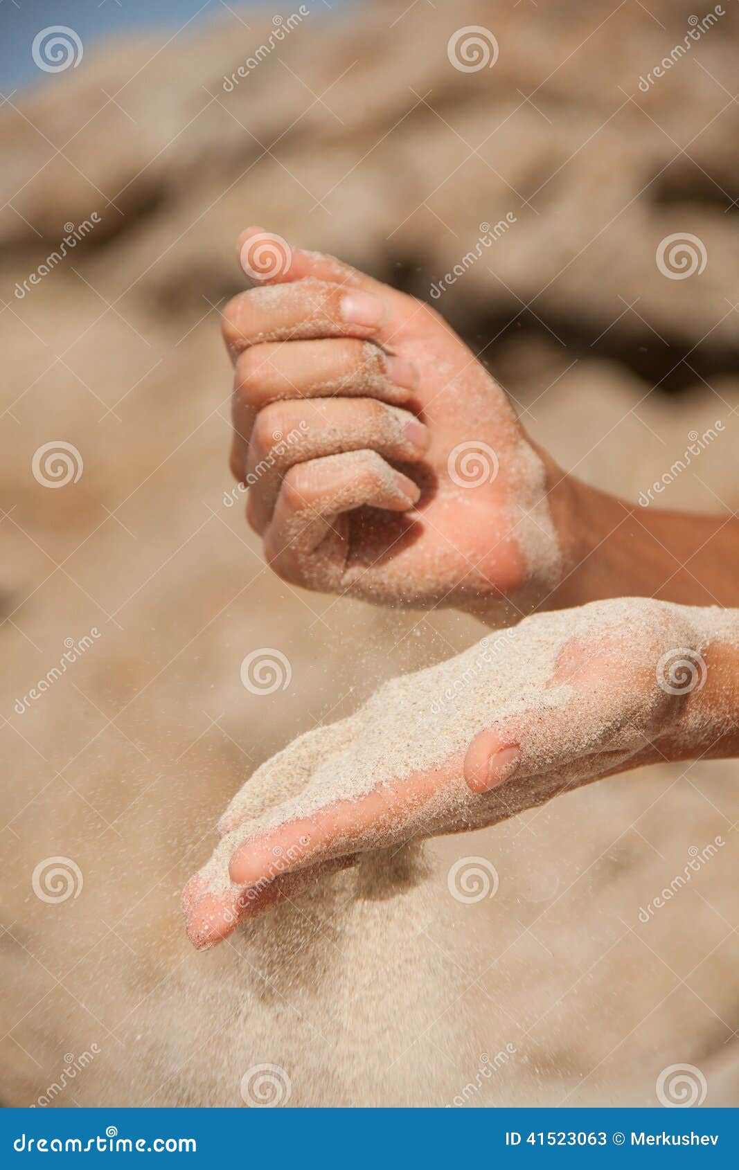 Sand Flows Through The Female Hands Royalty-Free Stock Photo ...
