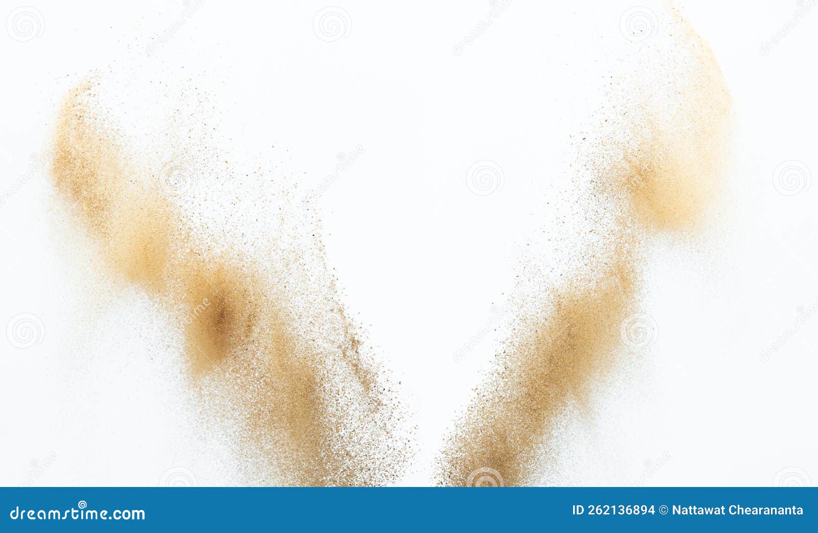 Sand Flying Explosion, Golden Sand Wave Explode. Abstract Sands Cloud ...