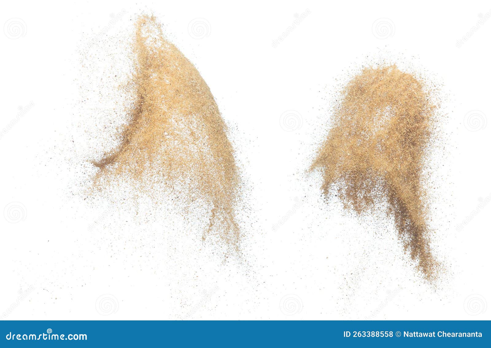 Sand Flying Explosion, Golden Sand Wave Explode. Abstract Sands Cloud ...