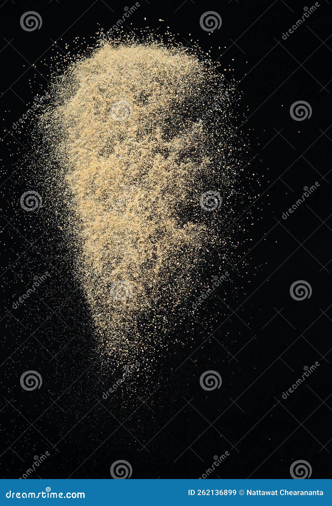 Sand Flying Explosion, Golden Sand Wave Explode. Abstract Sands Cloud ...