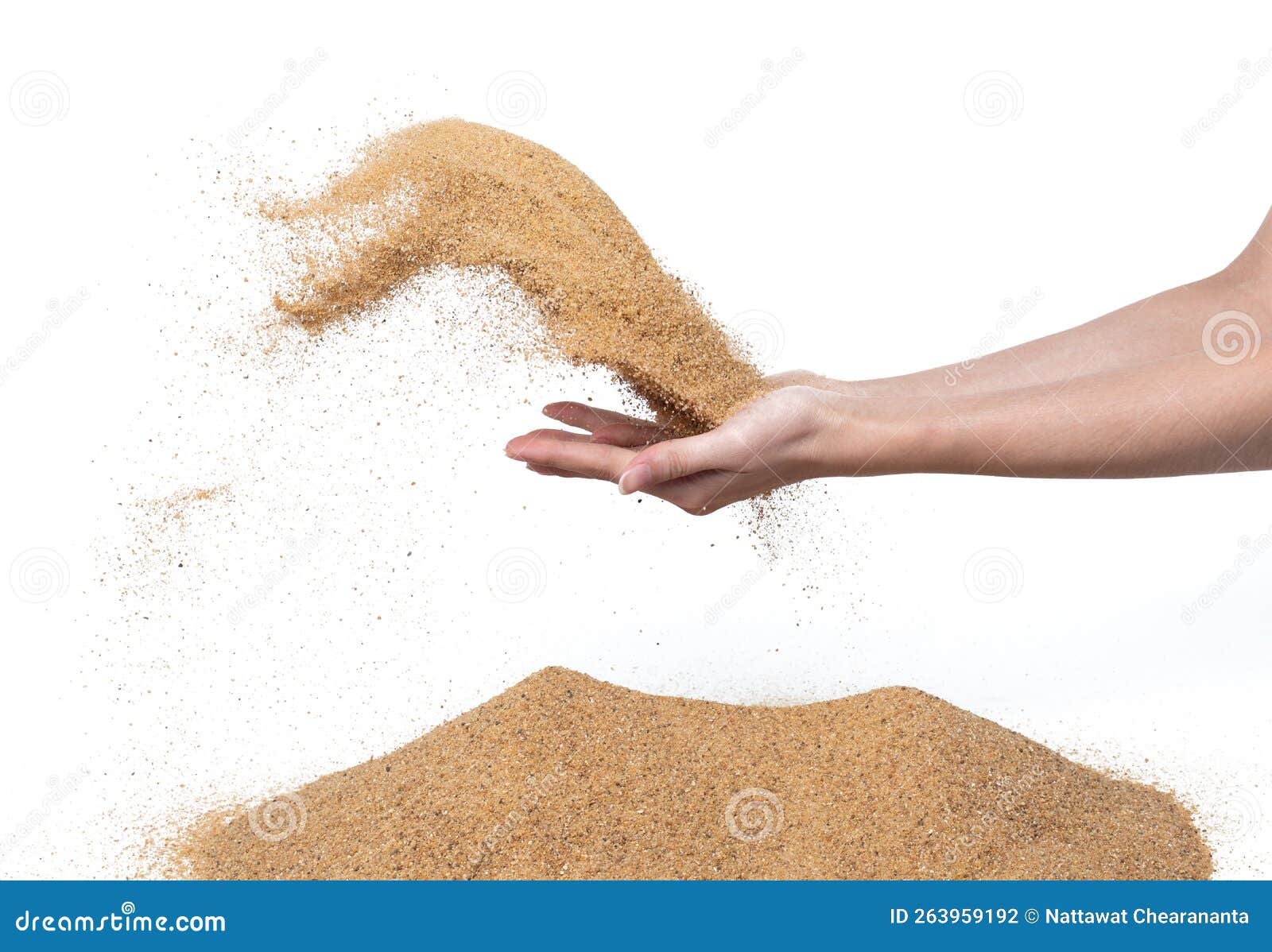 Sand Flying Explosion, Golden Sand Wave Explode. Abstract Sands Cloud ...