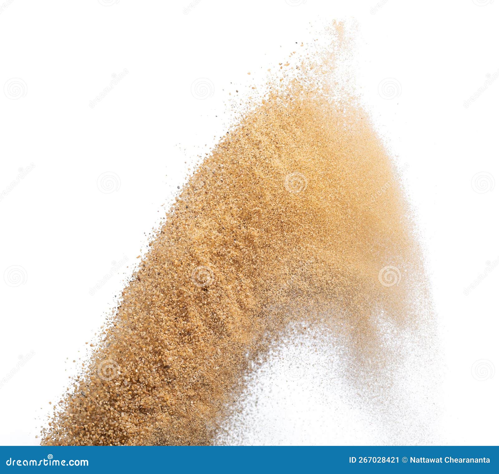 Sand Flying Explosion, Golden Sand Wave Explode. Abstract Sands Cloud ...