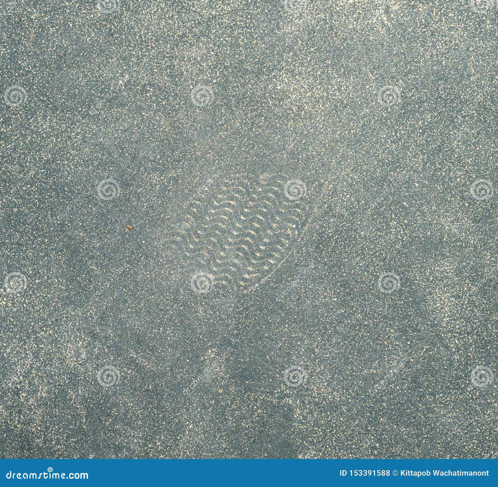 Sand Footprint on the Rubber Tile Stock Photo - Image of nature, path ...