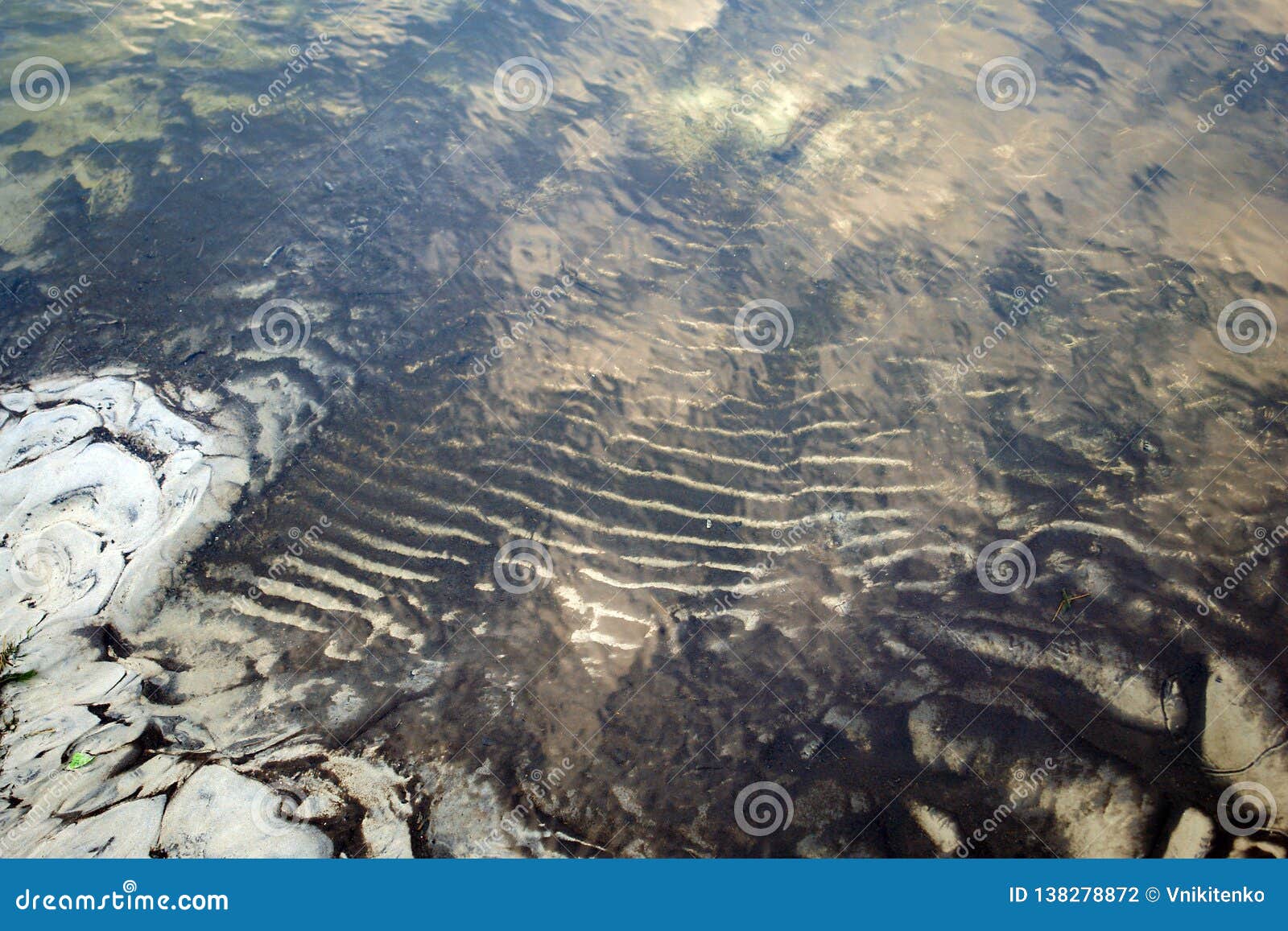 The Sand Forms a Unique Texture Stock Photo - Image of lake, summer ...