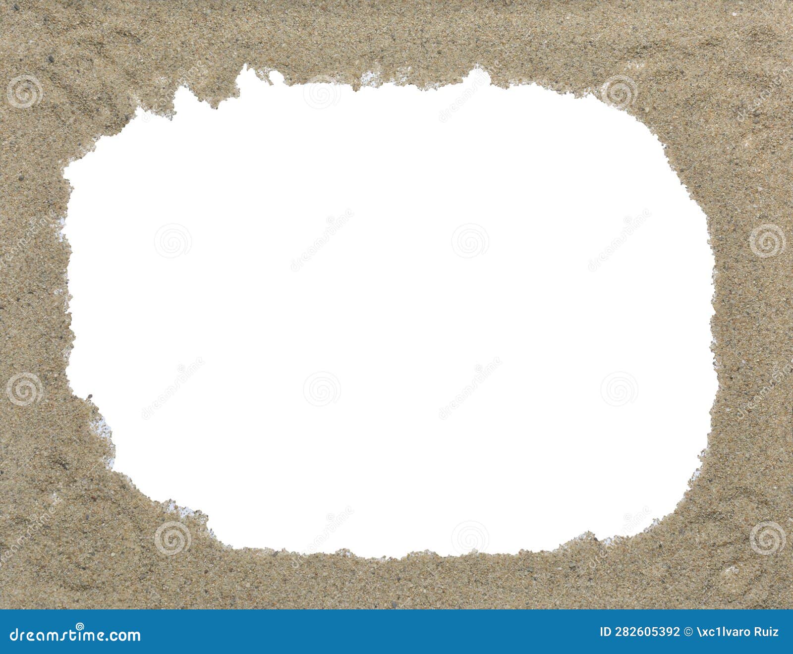 Sand Frame with White Background Stock Photo - Image of border ...