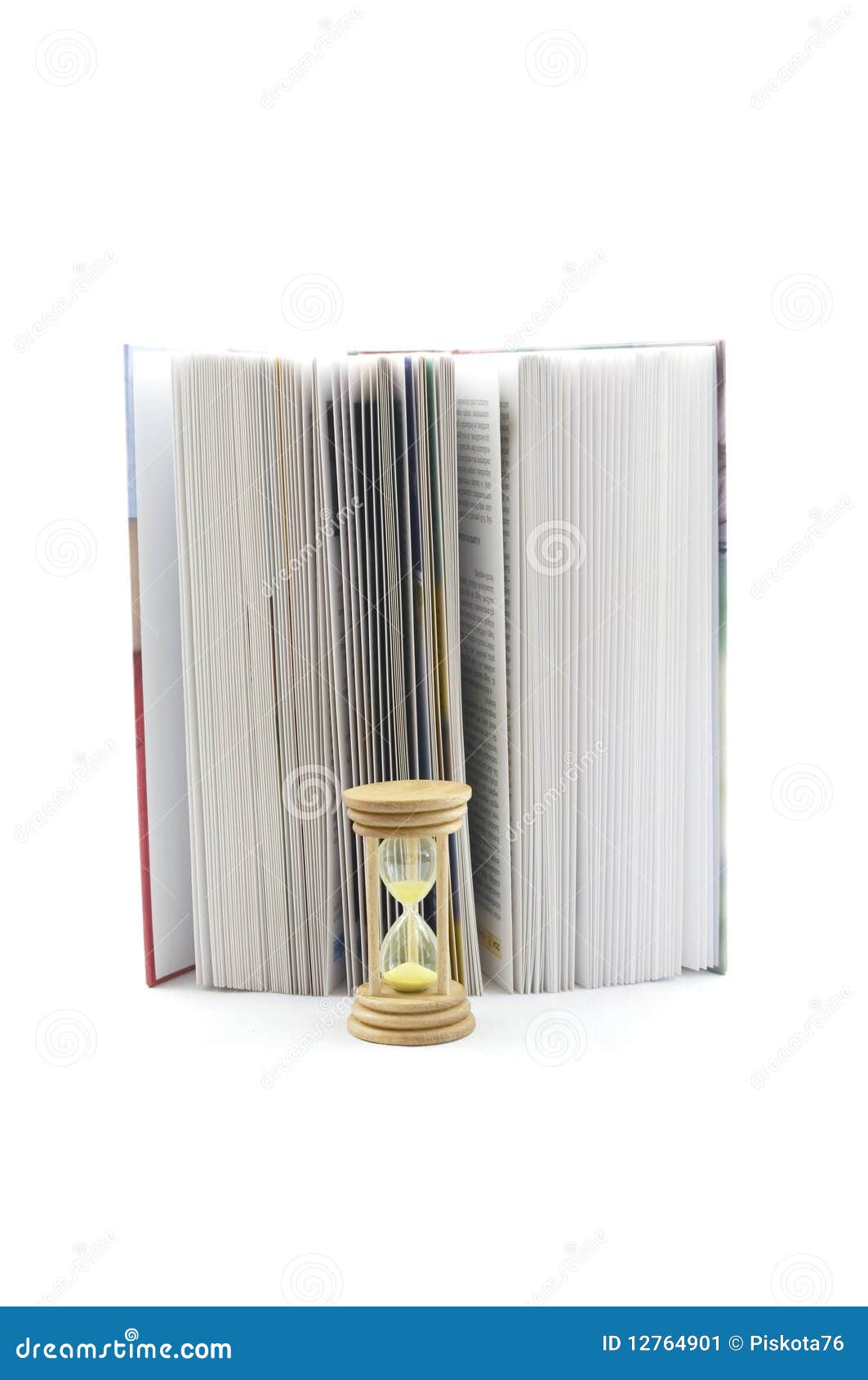 Sand-glass with book stock image. Image of study, library - 12764901