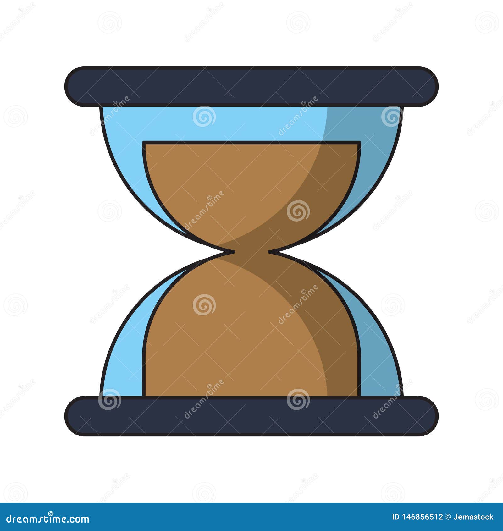 Sand glass clock cartoon stock vector. Illustration of arrow - 146856512