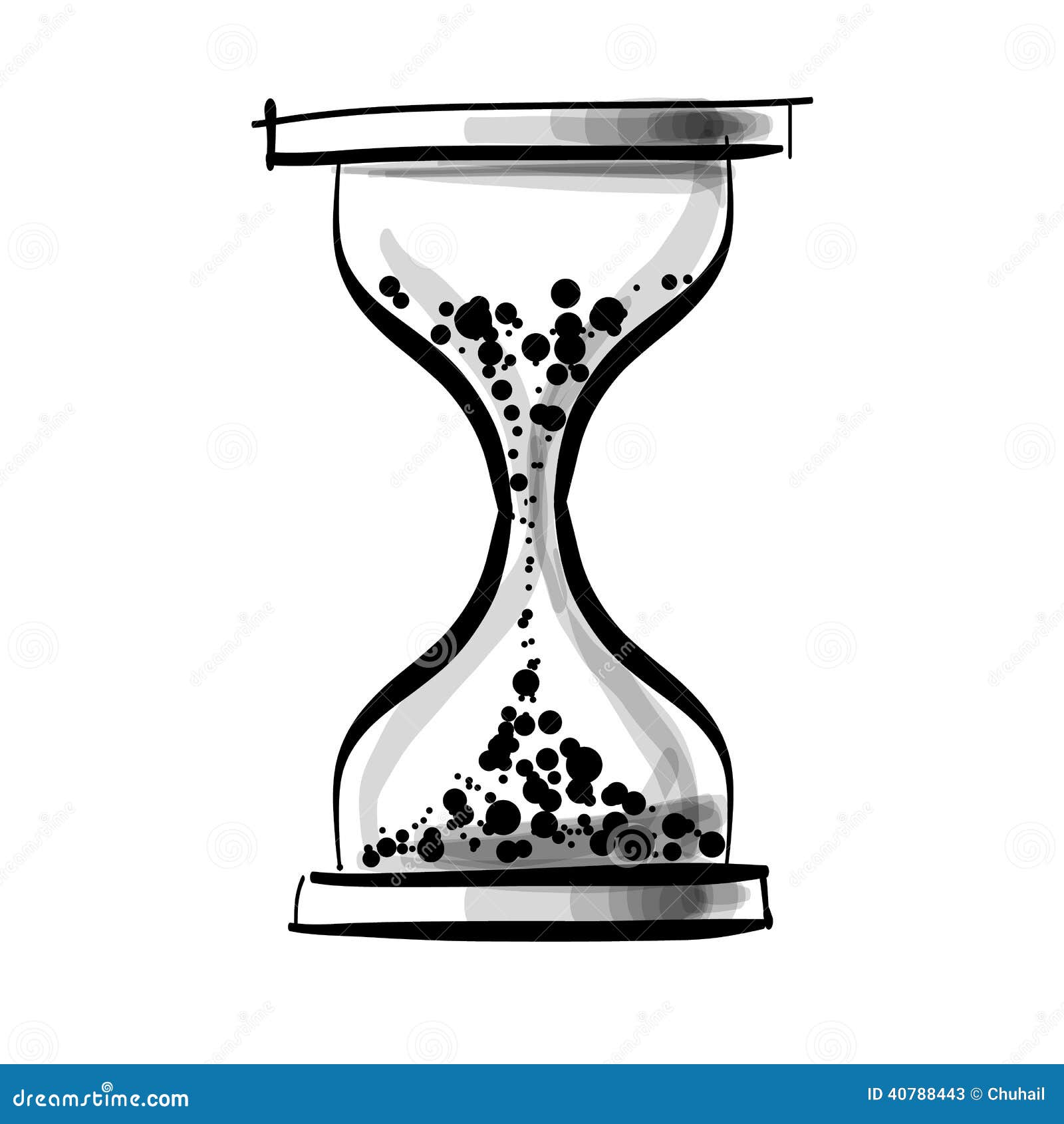 Sand glass clock. stock vector. Illustration of black - 40788443