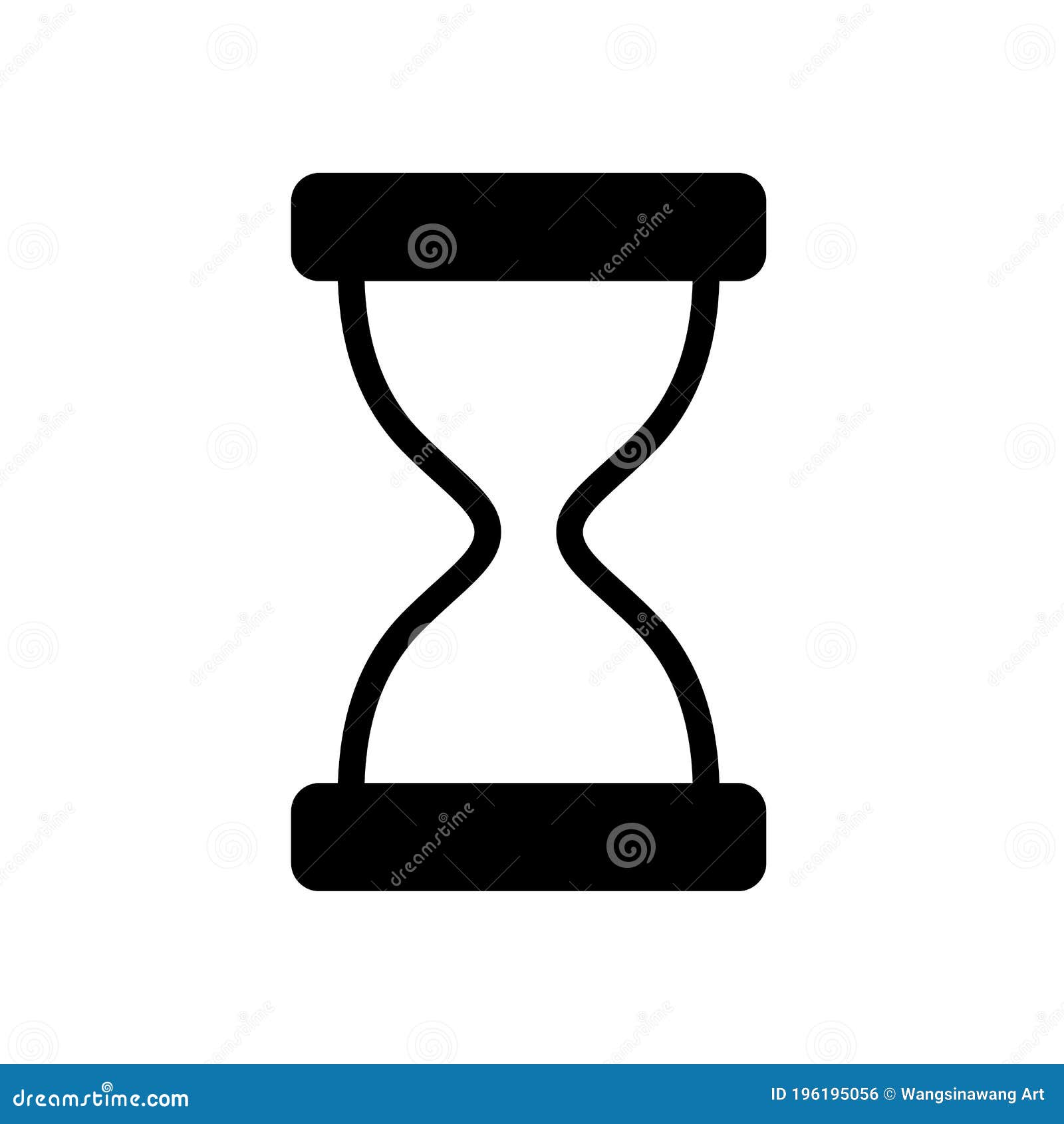 Sand Glass Clock Symbol Flat Black Line Icon, Vector Illustration Stock ...
