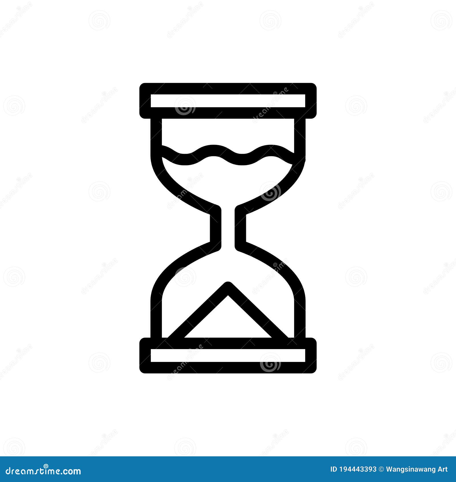 Sand Glass Clock, Time Management, Target Symbol Line Icon, Vector ...