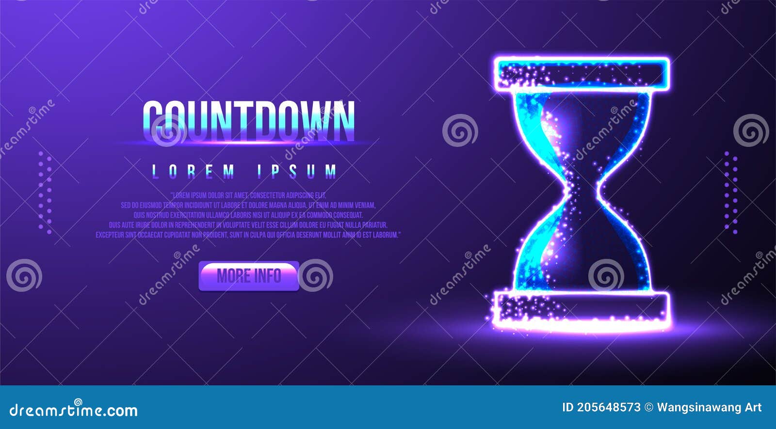 Sand Glass, Countdown. Low Poly Wireframe Stock Vector - Illustration ...