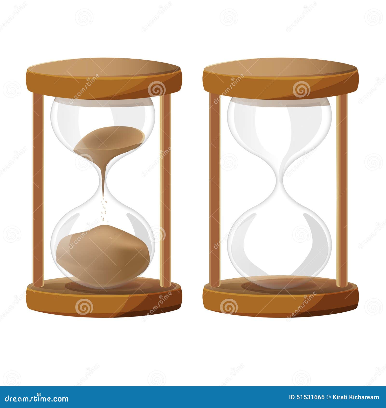 Sand Glass Time Clock stock vector. Illustration of stopwatch - 51531665