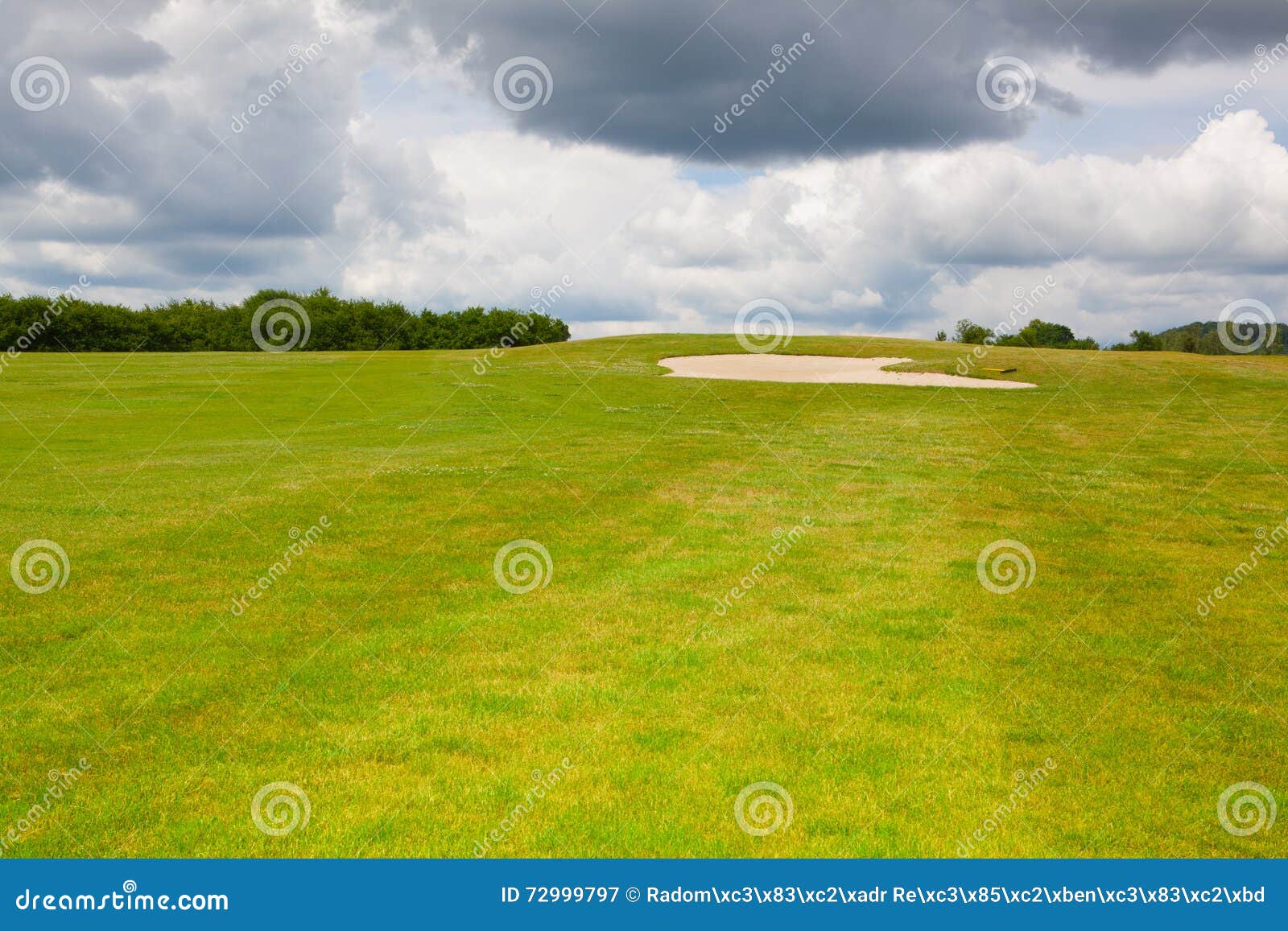 Sand Golf Bunker on a Empty Golf Course before Rain Stock Image - Image ...