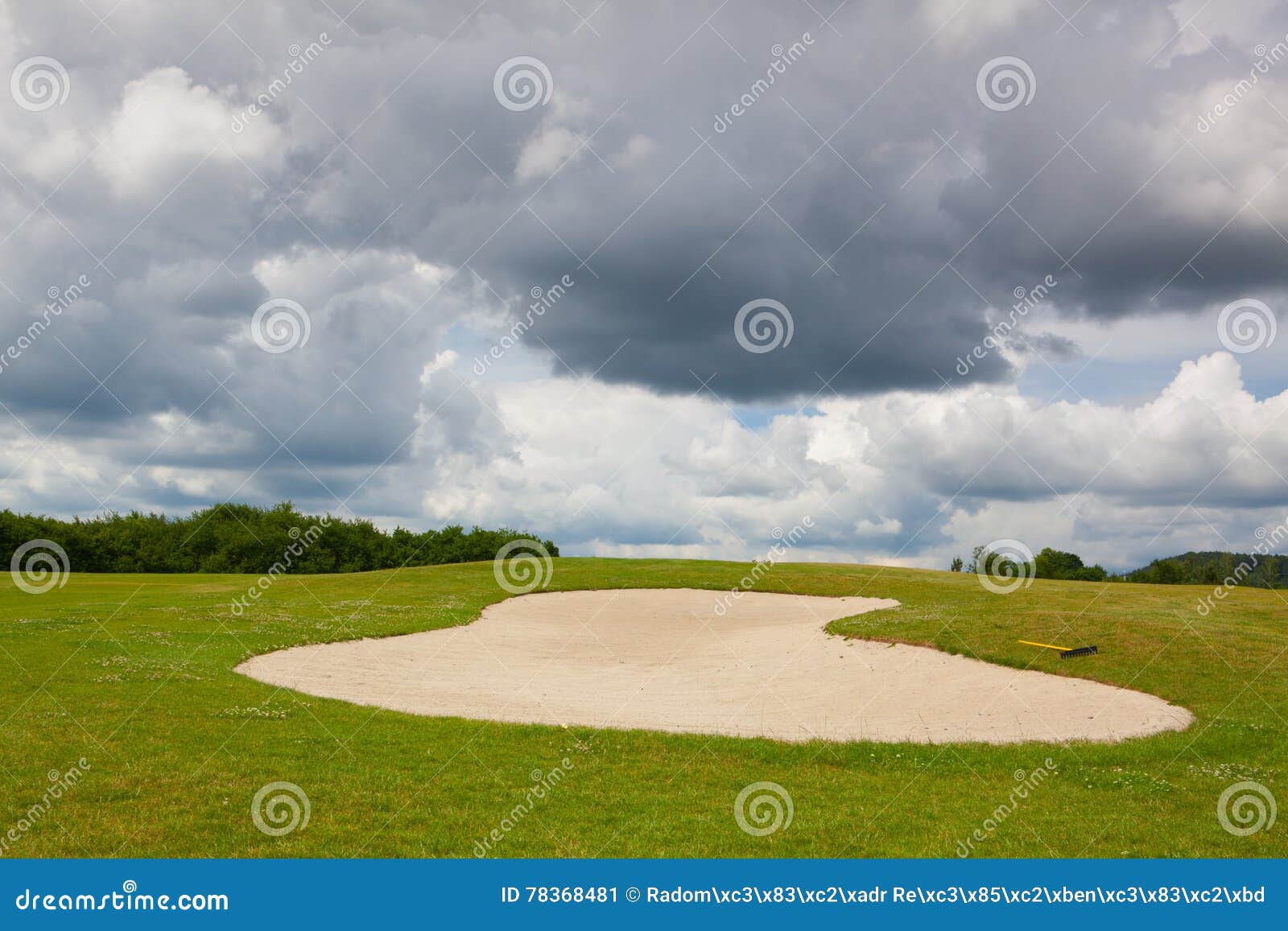 Sand Golf Bunker on a Empty Golf Course before Rain Stock Image - Image ...