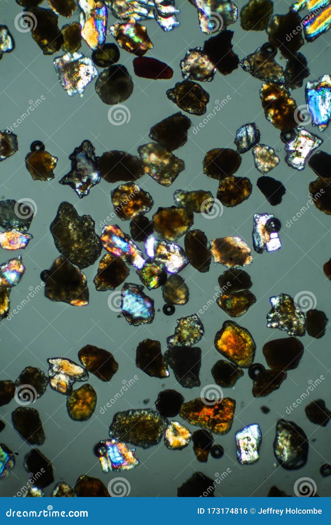 Sand Grains Under a Polarizing Microscope, from Machu Picchu Stock ...