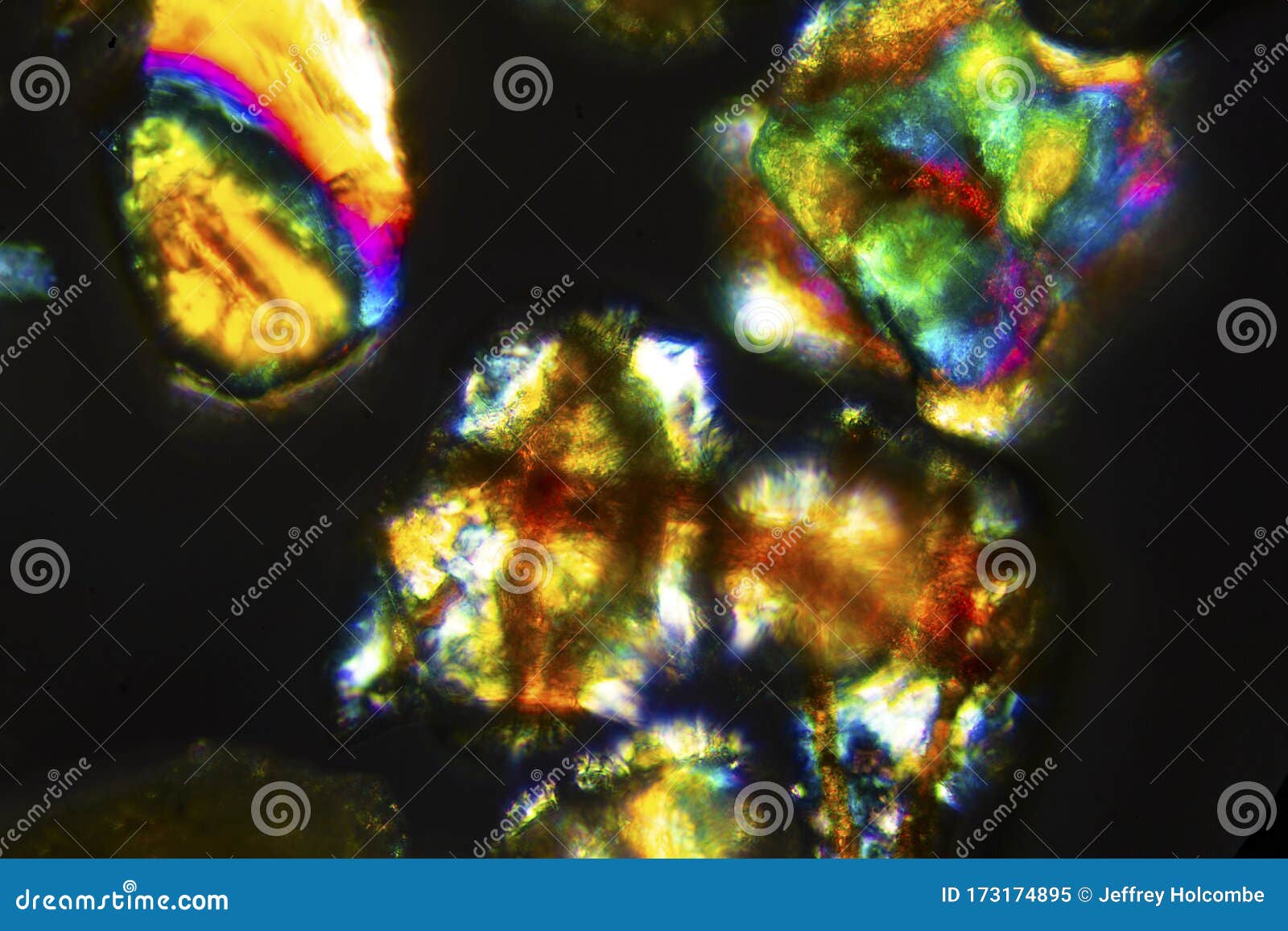 Sand Grains Under a Polarizing Microscope, from Machu Picchu Stock ...