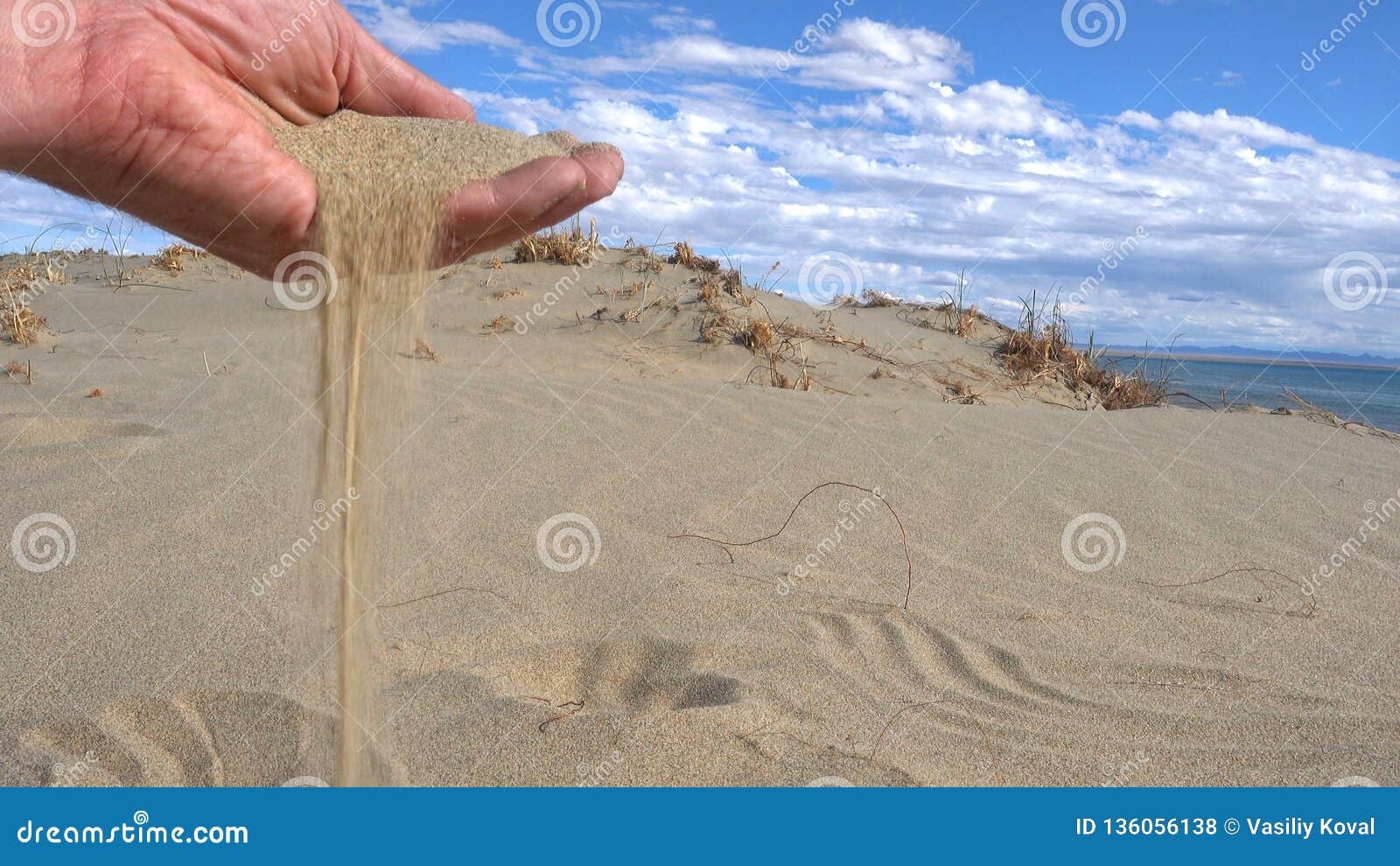 Sand in Hands of Desert Concept Stock Photo - Image of hands, finger ...