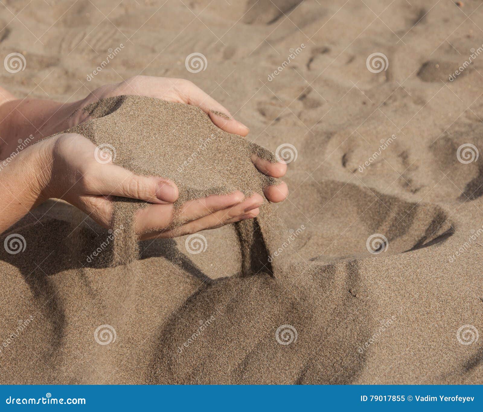 Sand in hands stock image. Image of beach, closeup, fall - 79017855