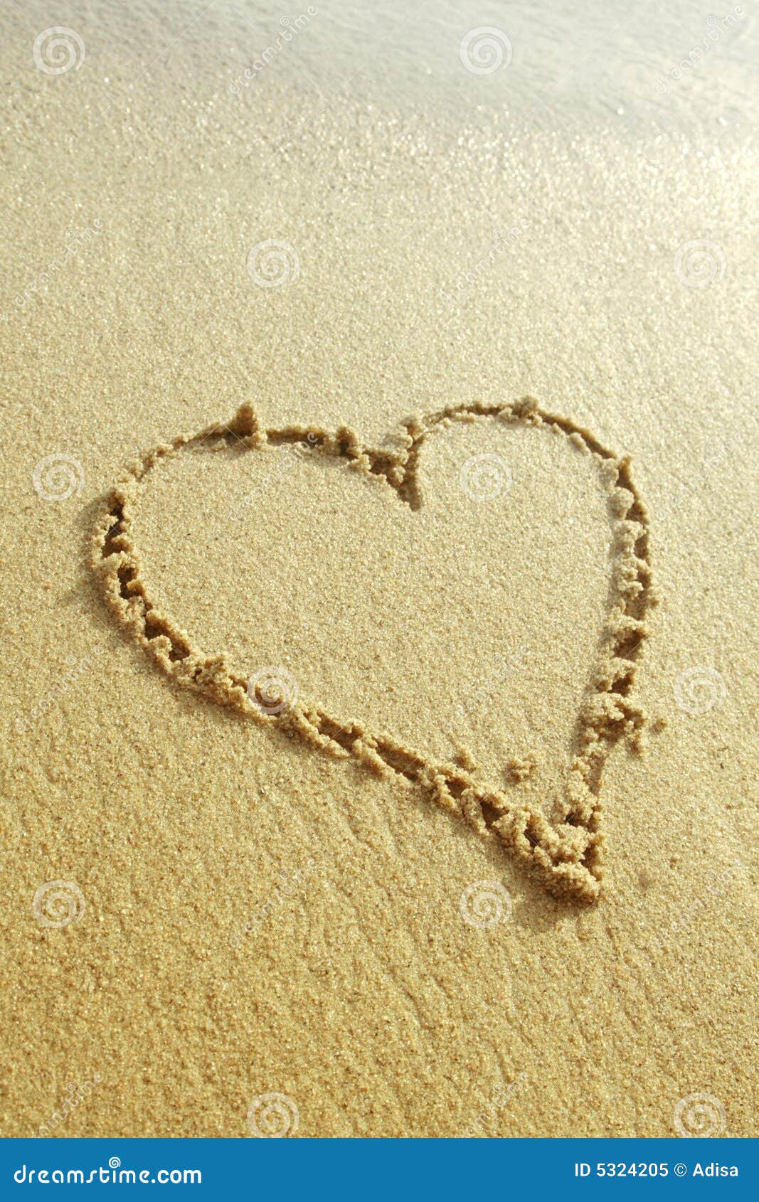Sand heart stock image. Image of evening, tranquil, coastline - 5324205