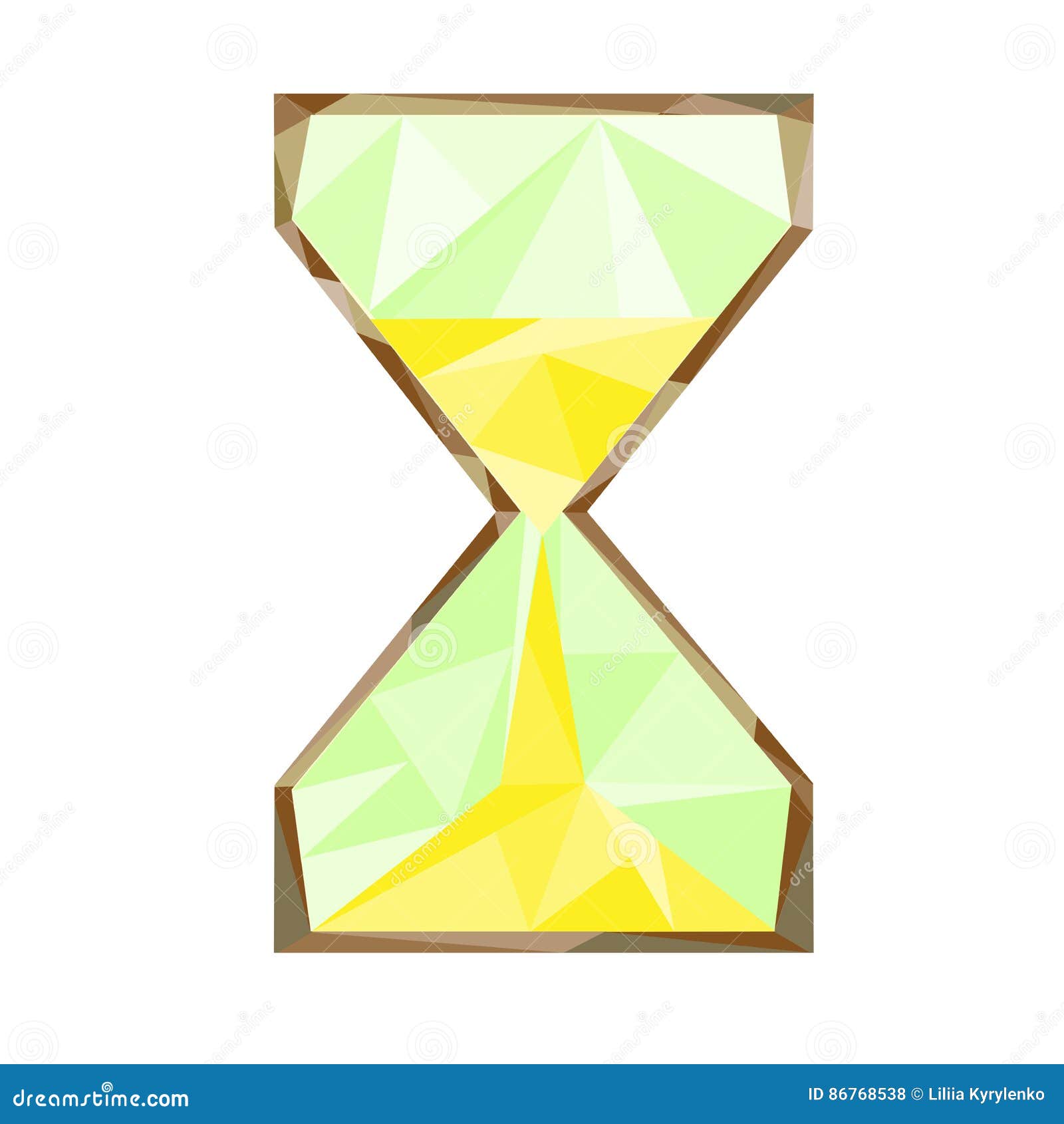 Sand Hourglass Isolated by Triangles, Polygon Stock Illustration ...