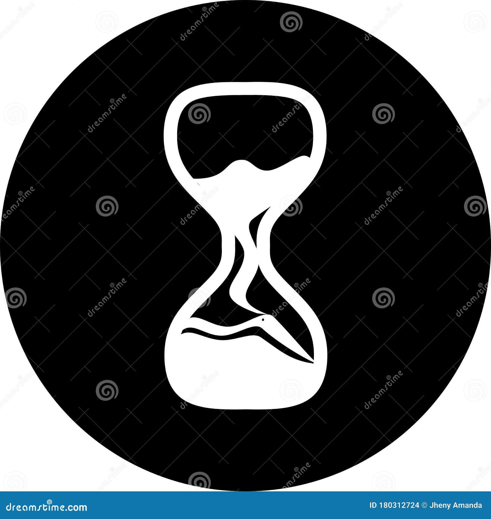 Sand Hourglass Time, Clock, Watch Black Circle Icon. Concept of UI ...