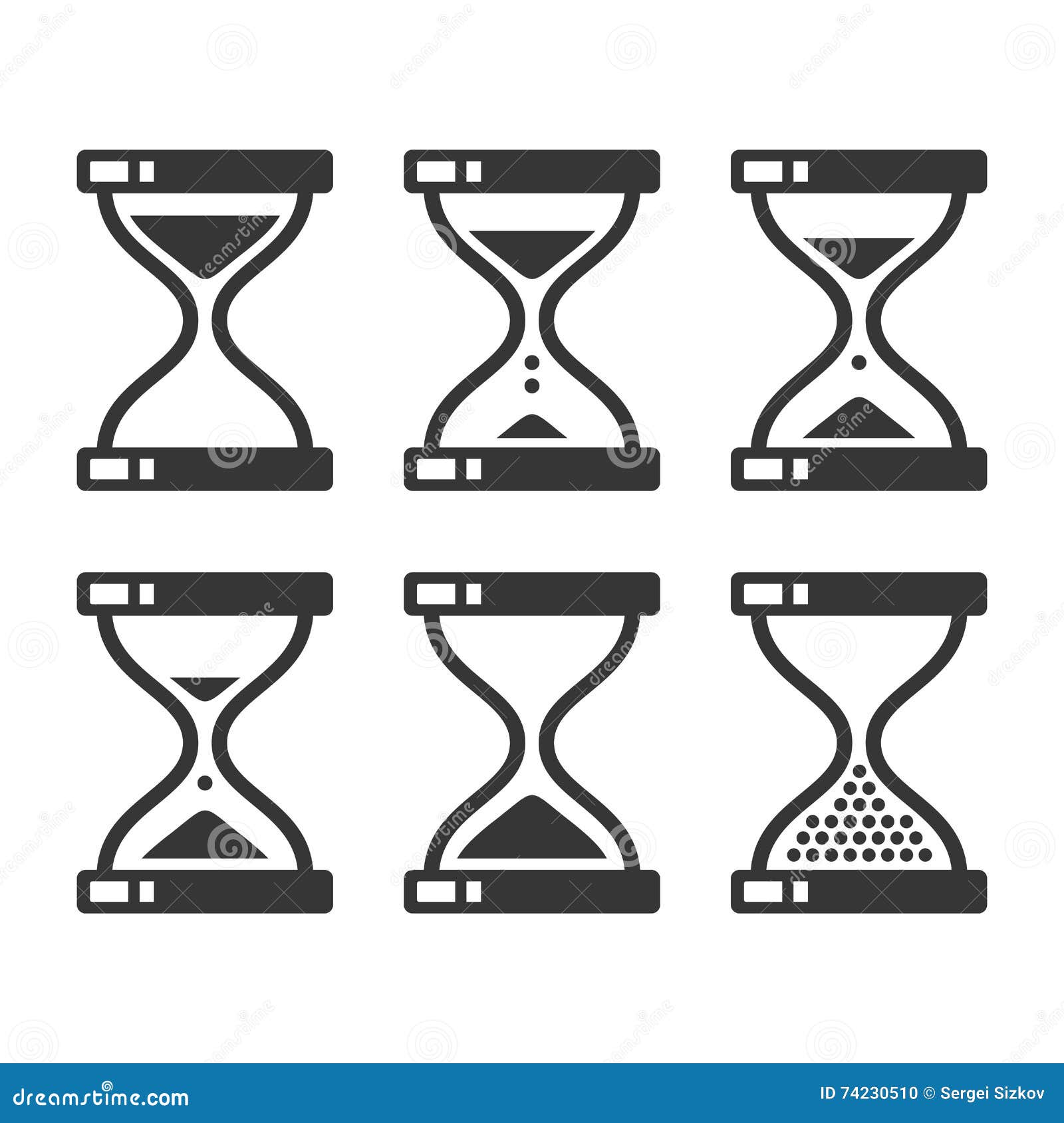 Sand Hourglass Time, Clock, Watch Icon. Concept Of UI Design Elements ...