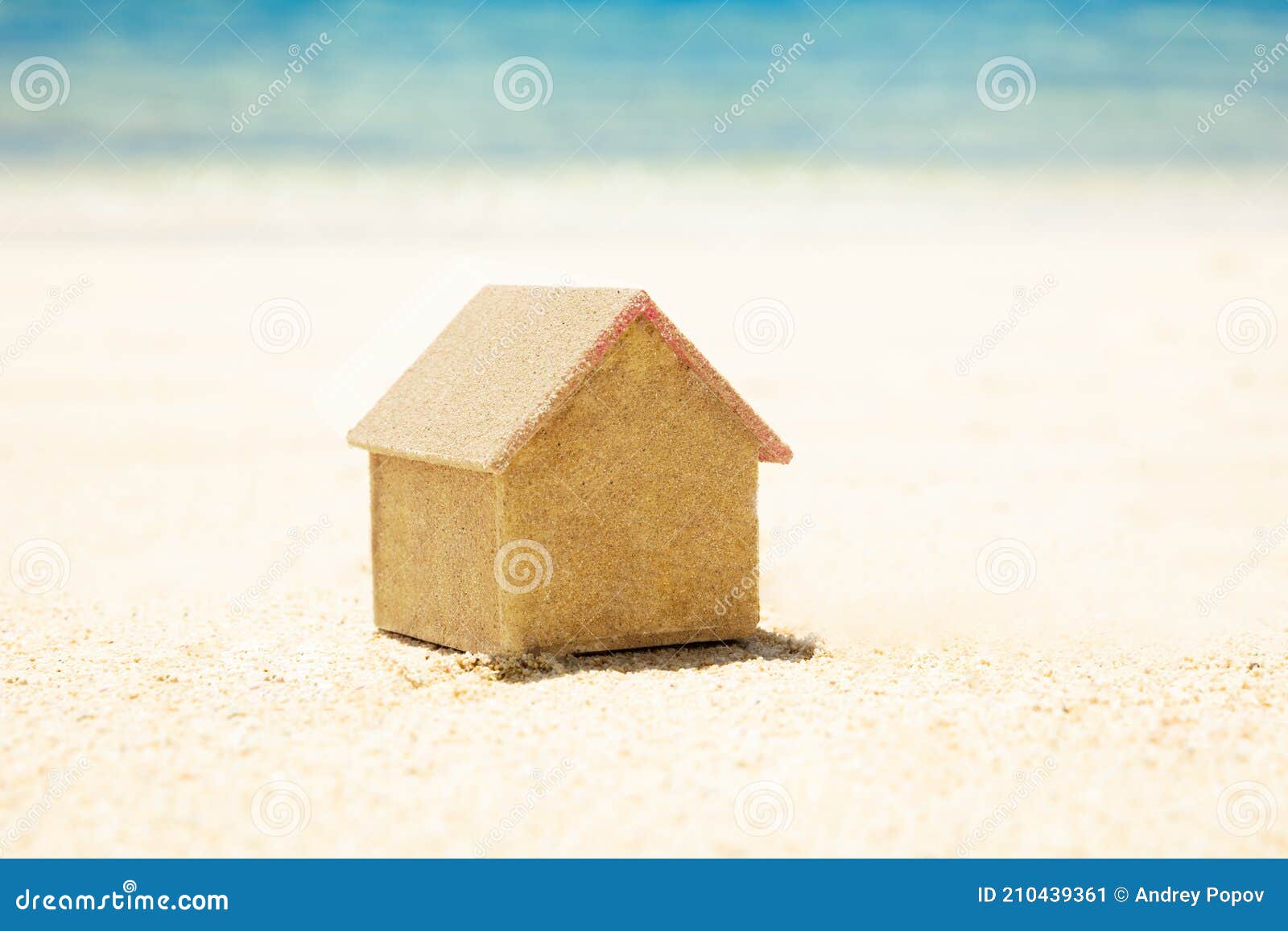 Sand House on Beach stock image. Image of design, holiday - 210439361