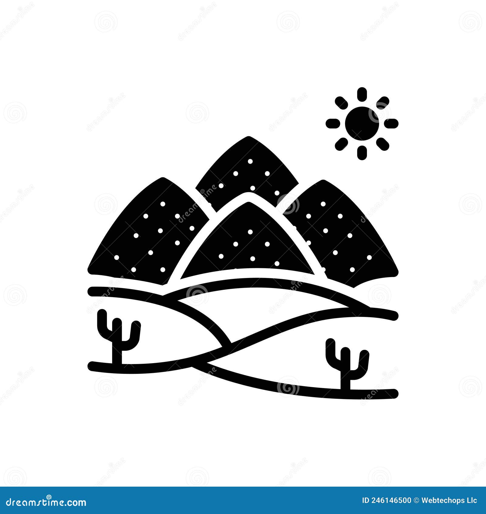 Black Solid Icon for Sand, Desert and Sandbar Stock Vector ...
