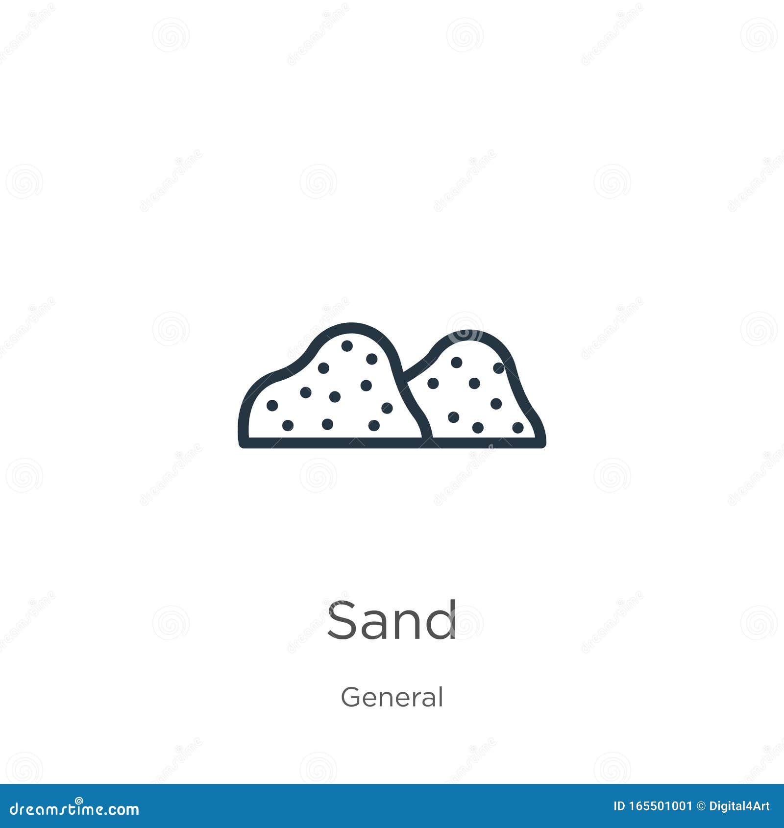 Sand Icon. Thin Linear Sand Outline Icon Isolated on White Background ...