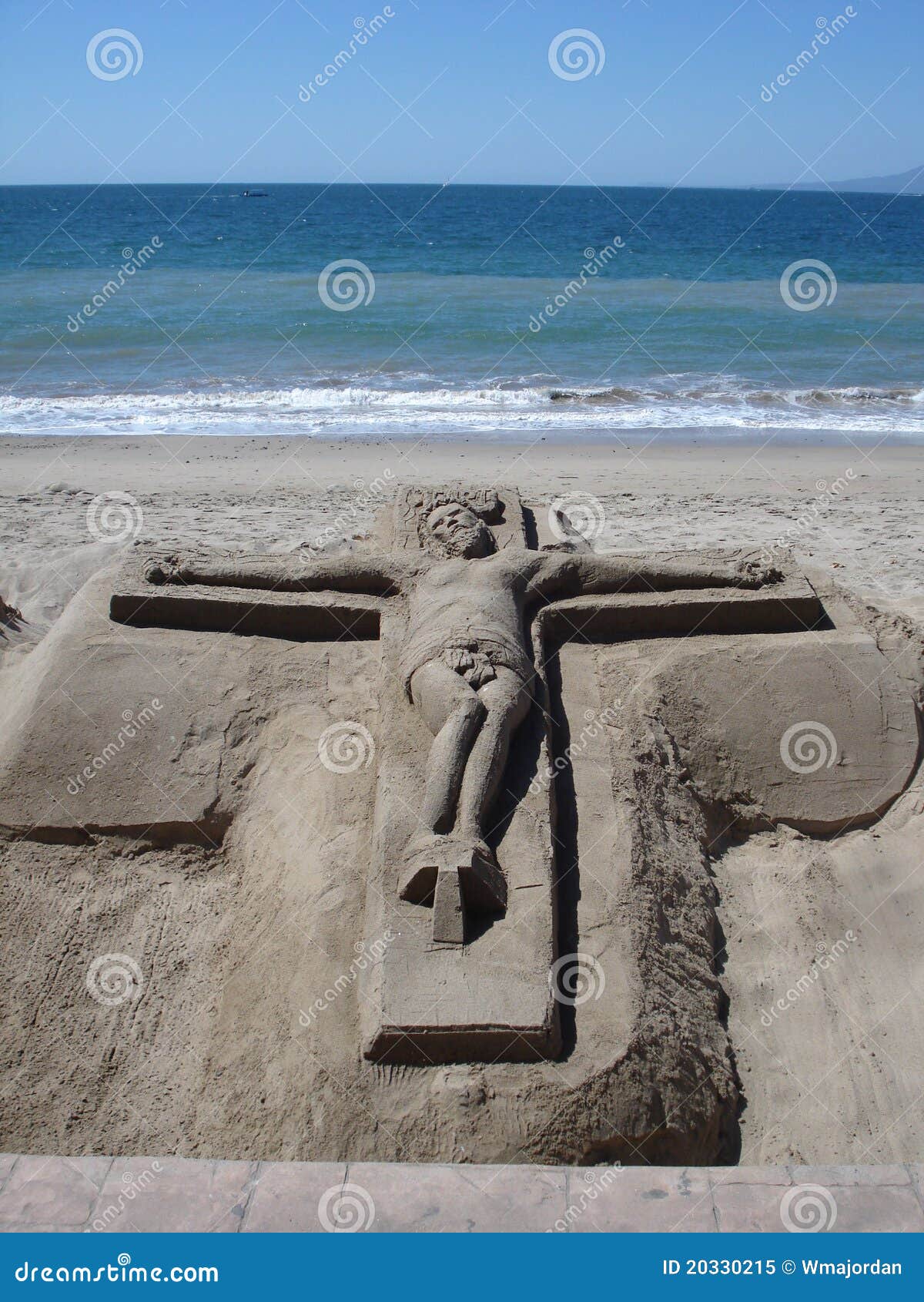 Sand Jesus stock image. Image of sins, cross, religious - 20330215